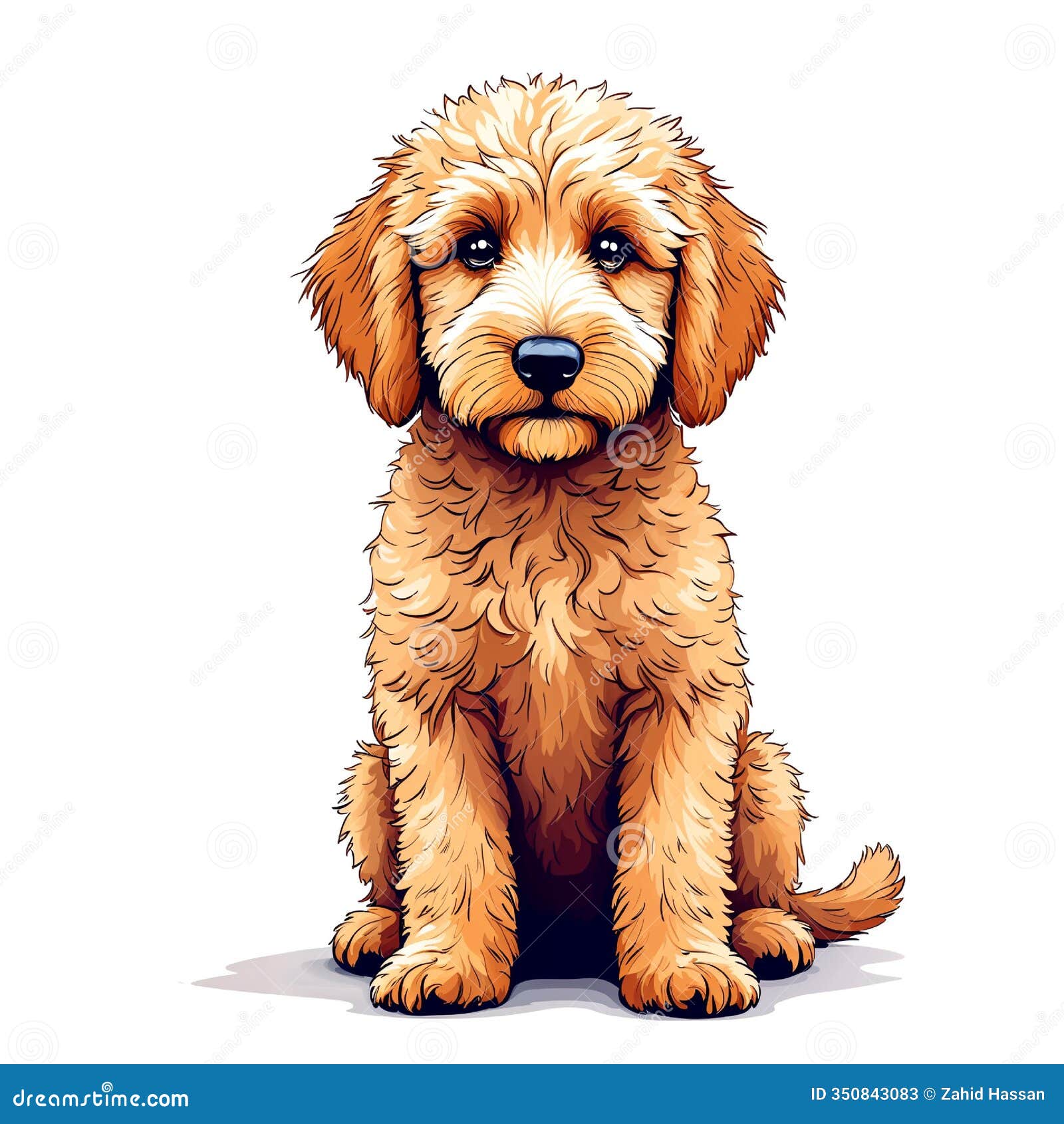 Cute Goldendoodle Dog Vector Cartoon Illustration Stock Illustration ...