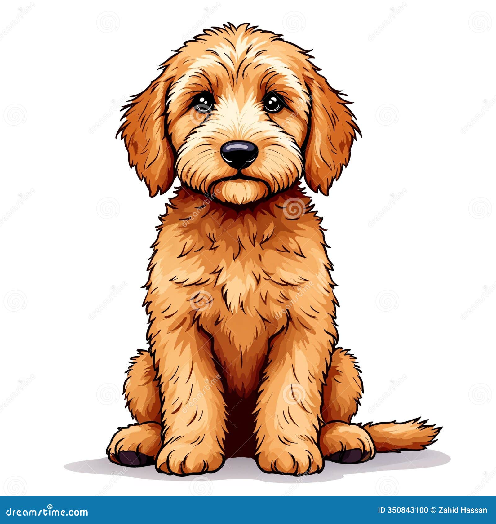 Cute Goldendoodle Dog Vector Cartoon Illustration Stock Illustration ...