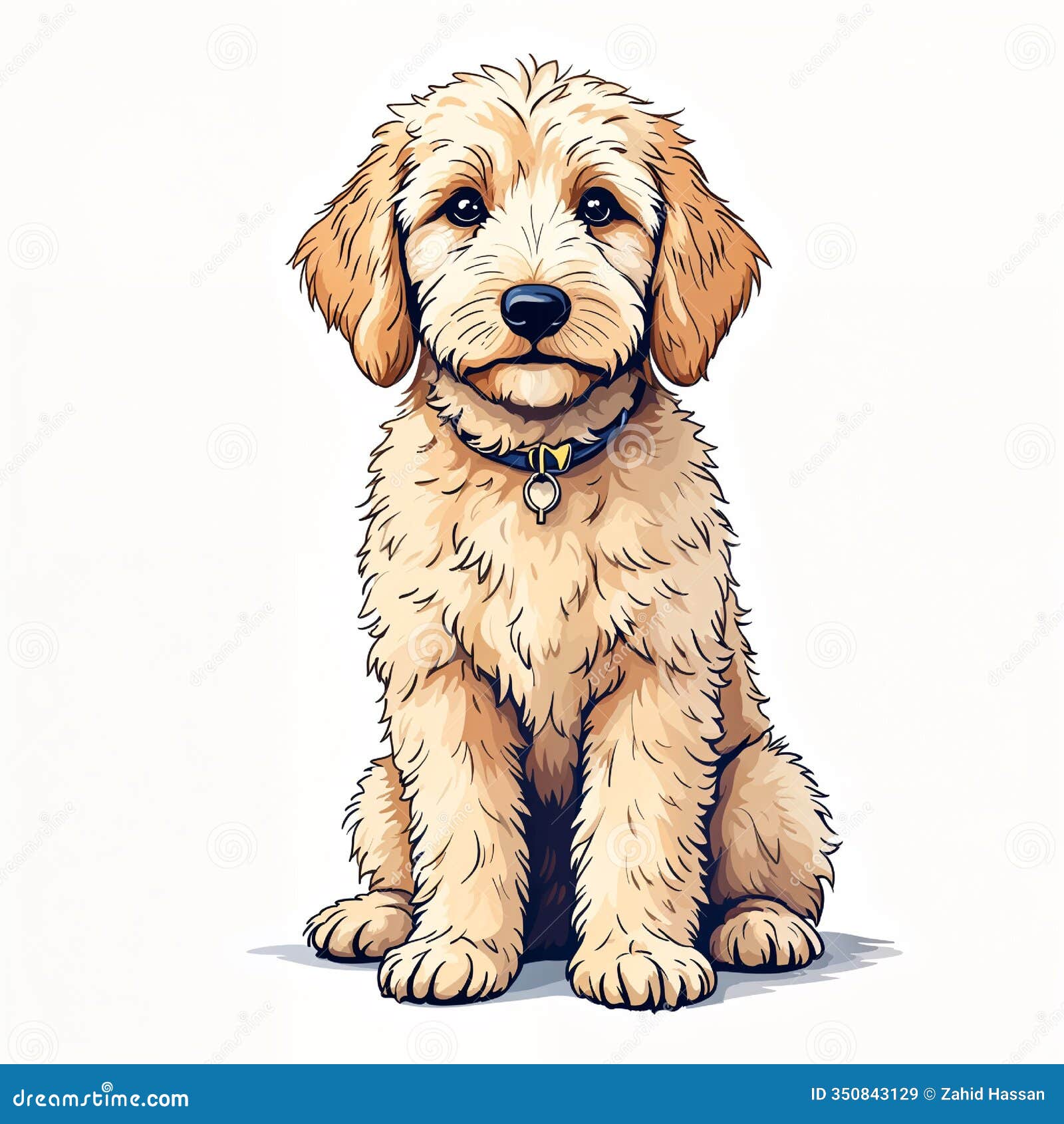 Cute Goldendoodle Dog Vector Cartoon Illustration Stock Illustration ...