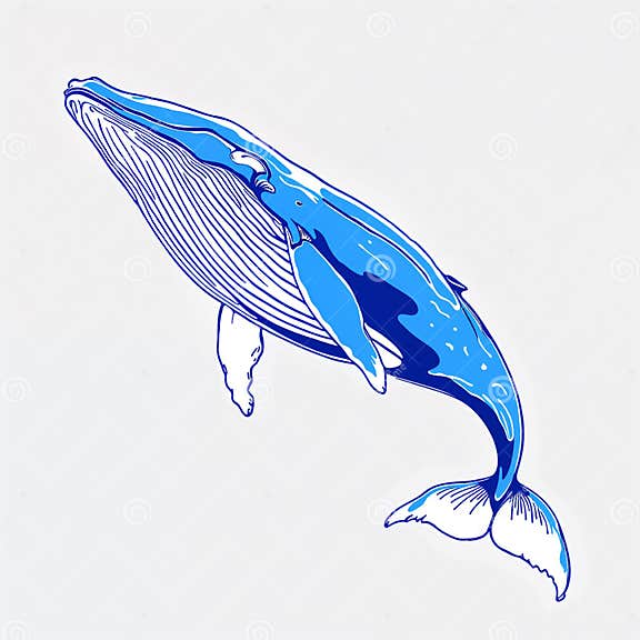 Whale Fish Vector Cartoon Illustration White Background Stock ...