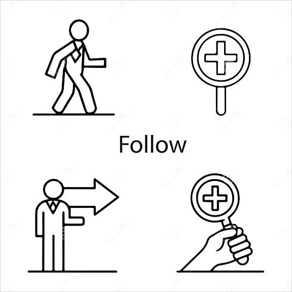 Follow Icons Vector Editable Eps 10 Icons Set Stock Illustration ...