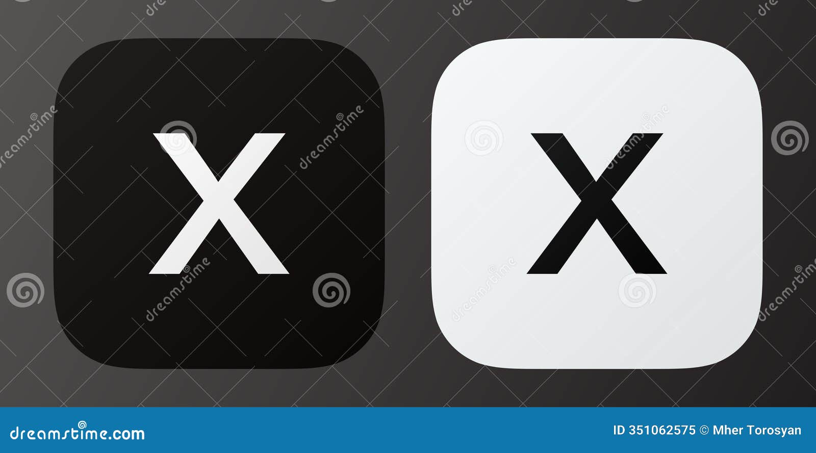 Black and White X App Icons Stock Illustration - Illustration of symbol ...