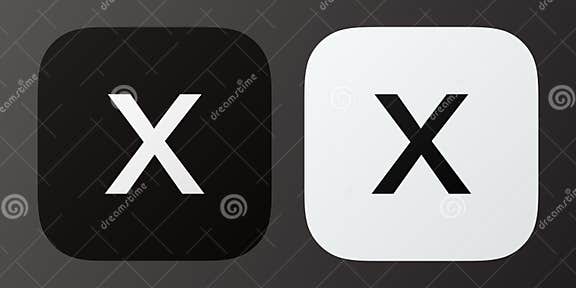 Black and White X App Icons Stock Illustration - Illustration of symbol ...