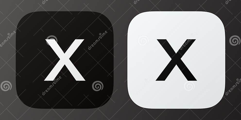 Black and White X App Icons Stock Illustration - Illustration of symbol ...