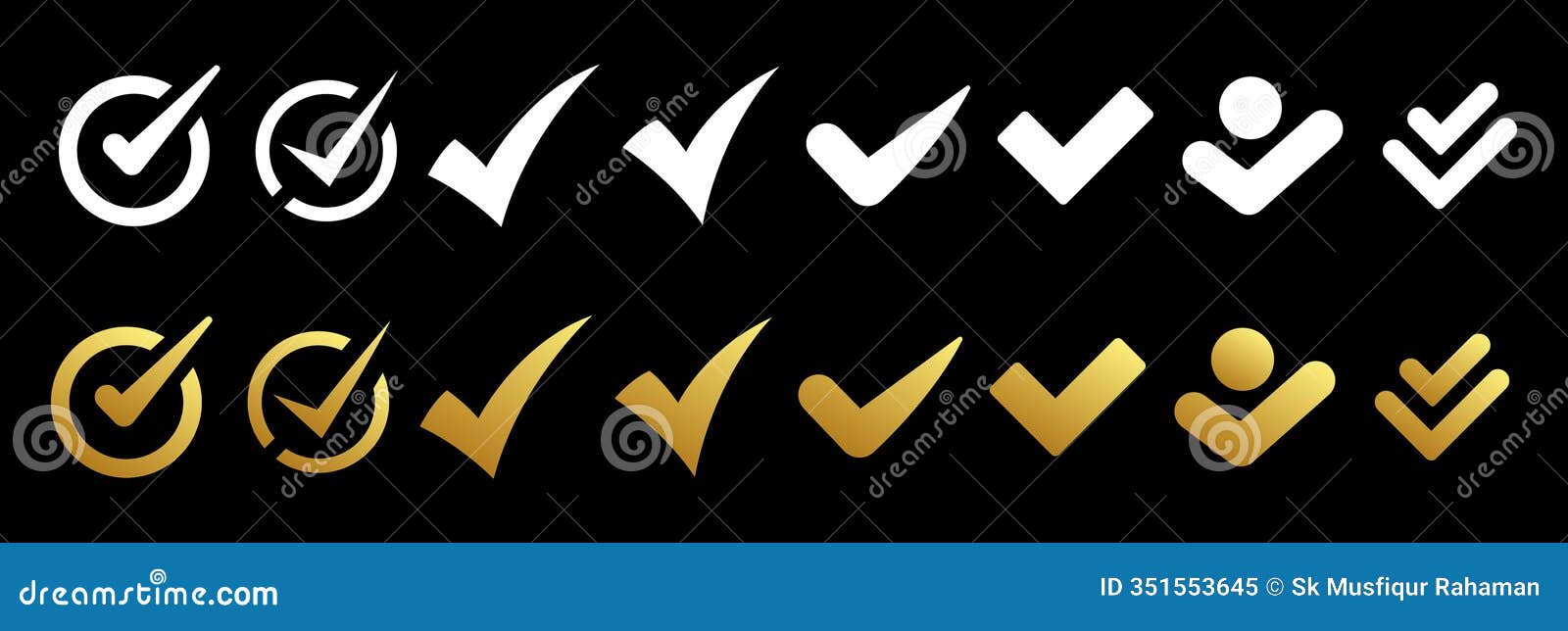 Wight and Golden Check Mark Vector Icon Stock Vector - Illustration of ...