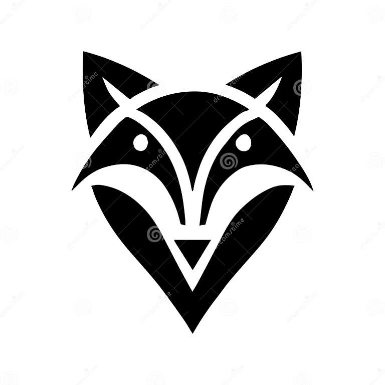 Fox Head Graphic. Black Color Vector Illustrations Stock Illustration ...