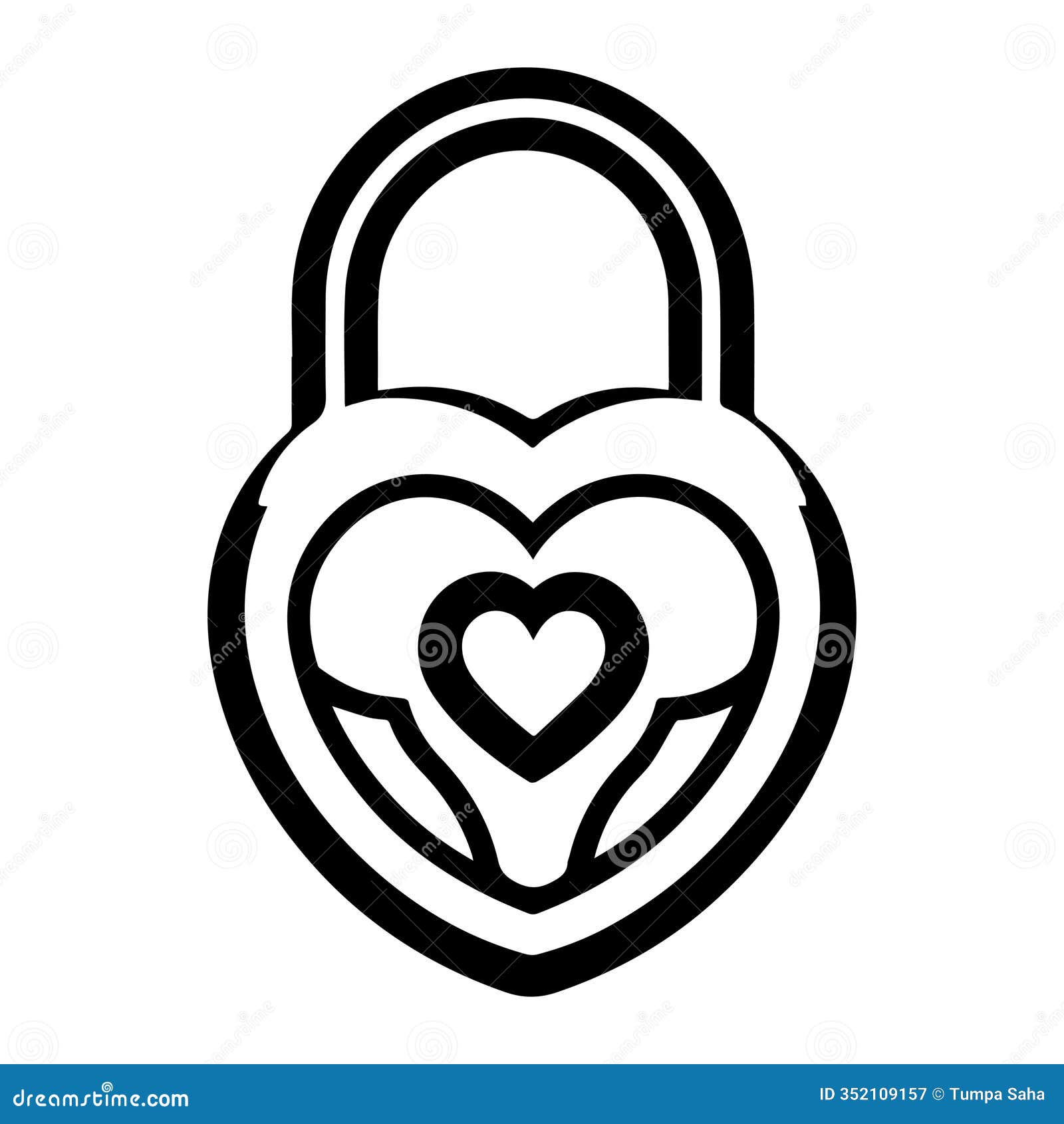 Valentine S Day Heart-Shaped Love Lock Icon Vector Stock Vector ...