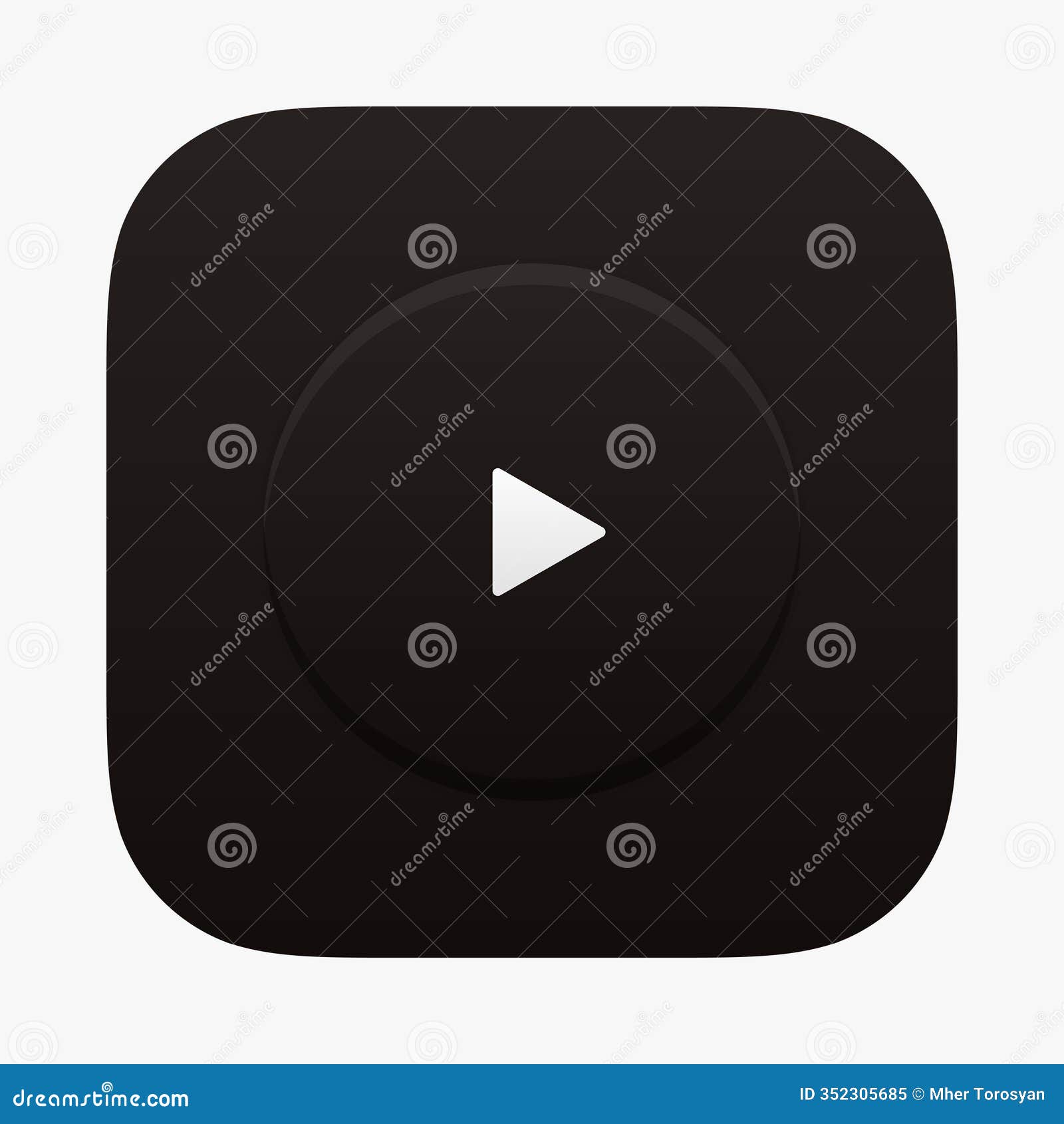 Black Video Player App Icon. Play Icon Stock Illustration ...