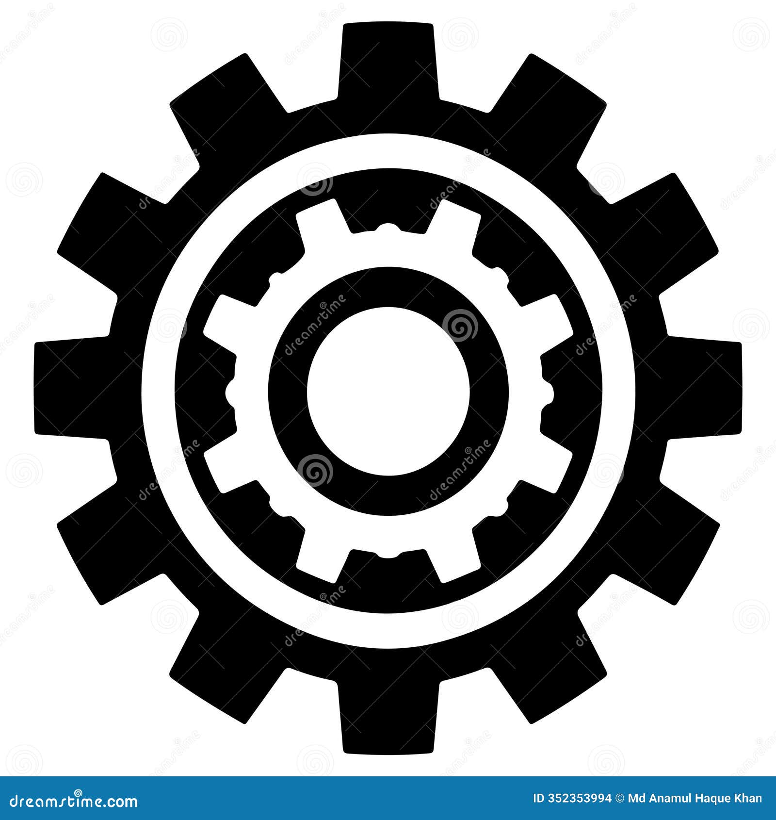 Complex Gear System Graphic for Industrial Design Silhouette Vector Art ...