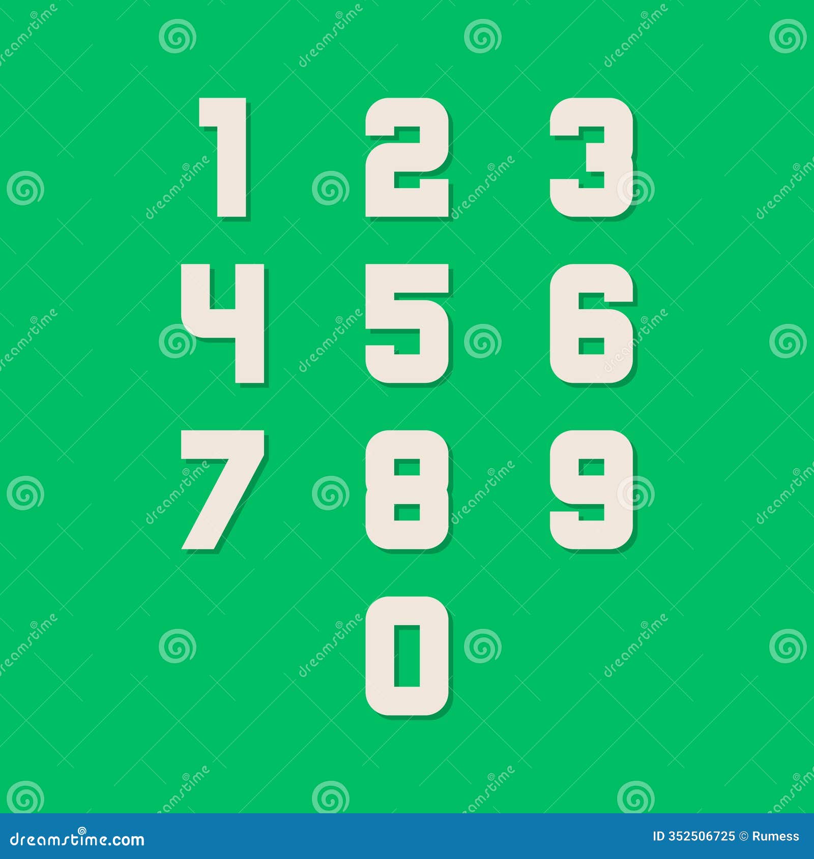Set of 0-9 Number Icons. Vector Illustration Stock Illustration ...
