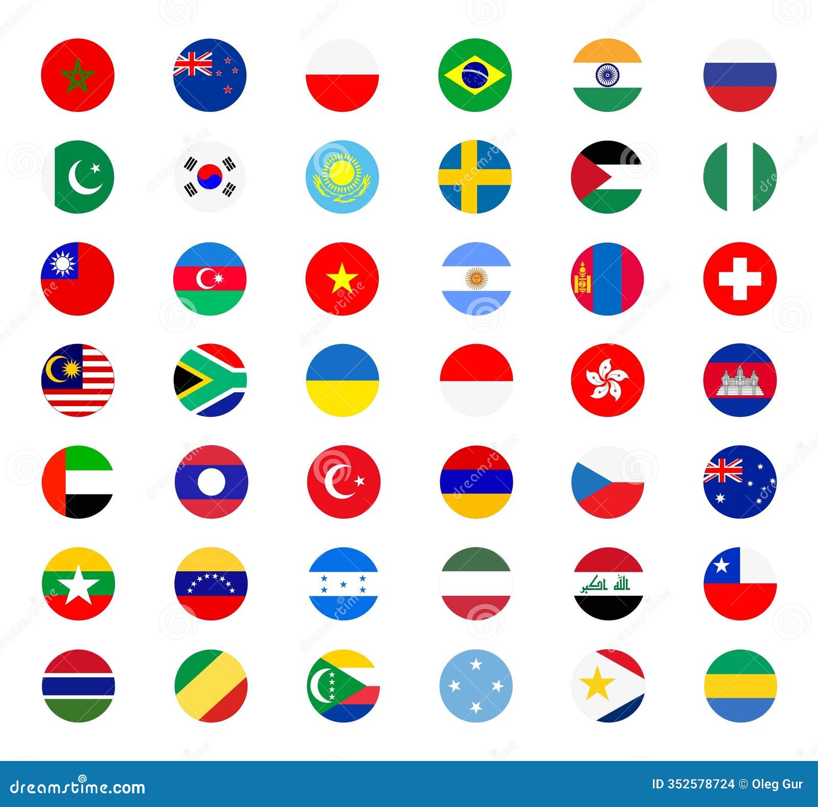 National Flags in Circle Shape. National Flags Set. World Flags Stock ...