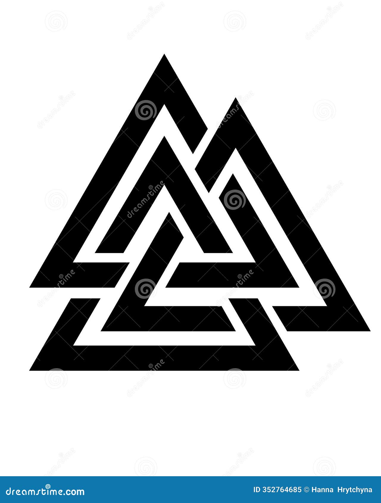 Valknut, Symbol of the God Odin Stencil - Vector Silhouette Image for ...