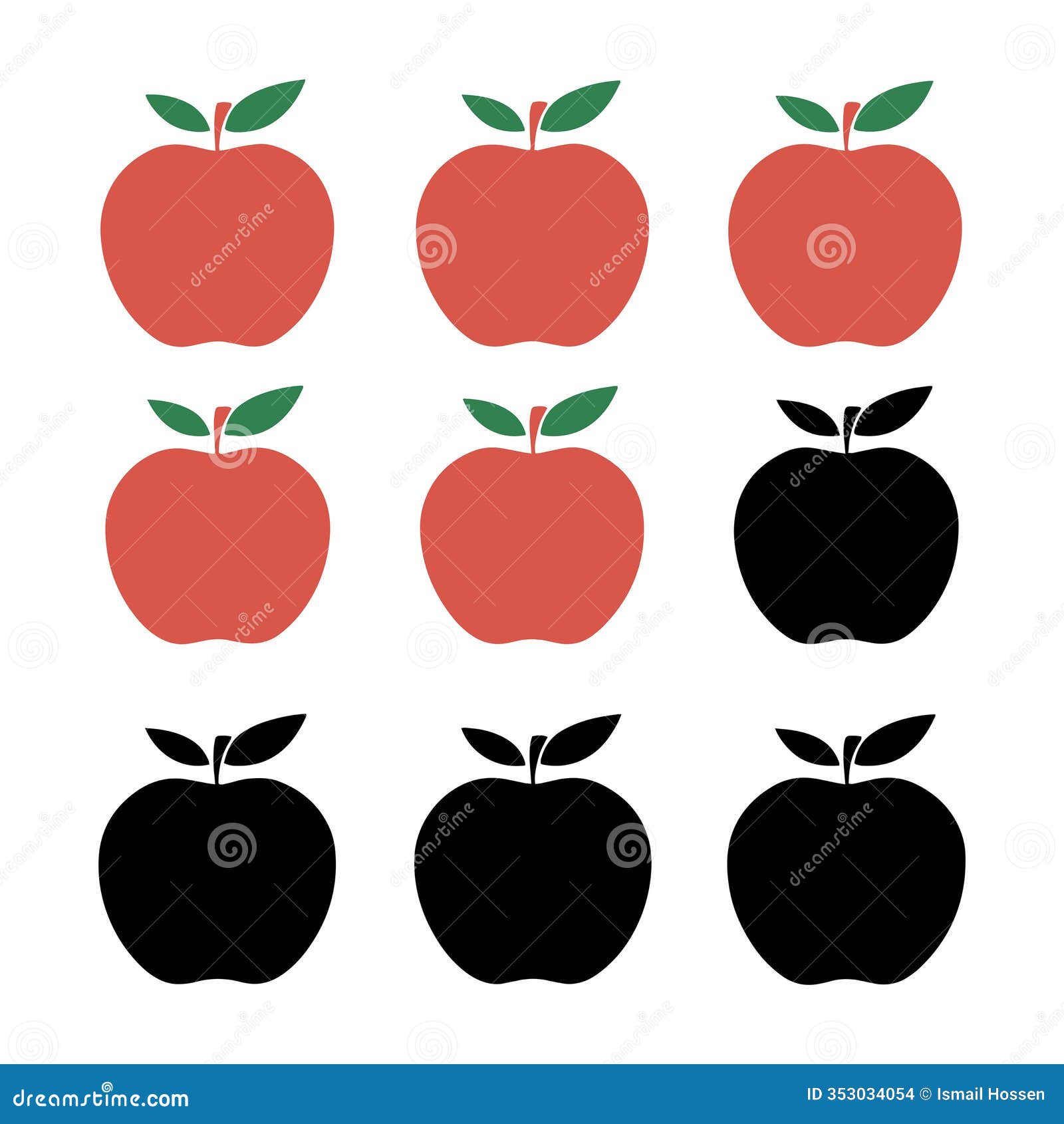 Exclusive Bundle of Apple Vector Art Illustrations on White Background ...