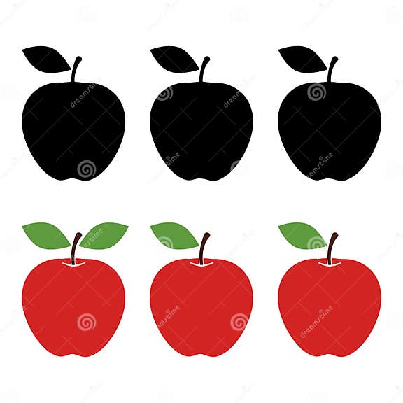Exclusive Bundle of Apple Vector Art Illustrations on White Background ...