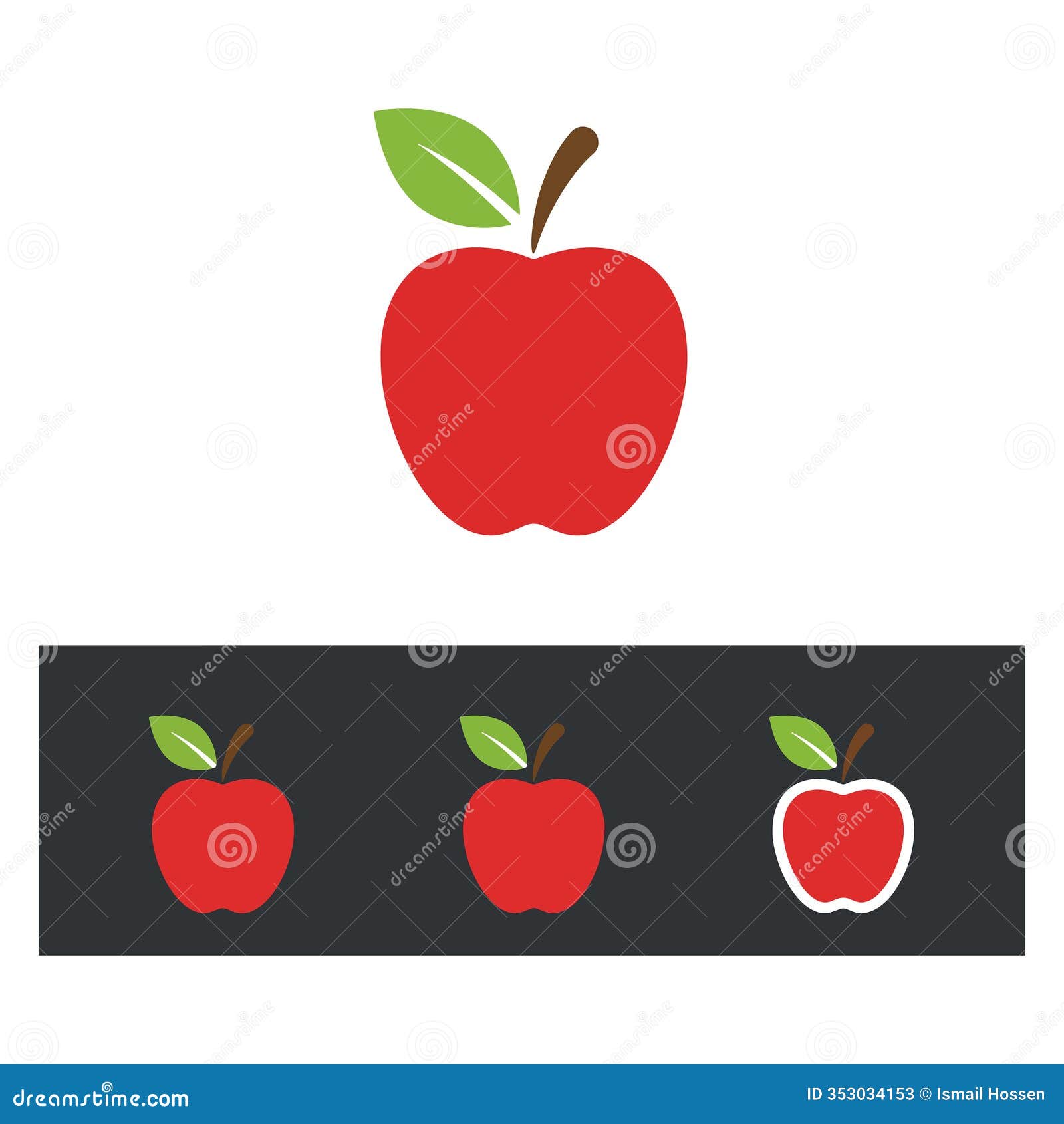 Exclusive Bundle of Apple Vector Art Illustrations on White Background ...