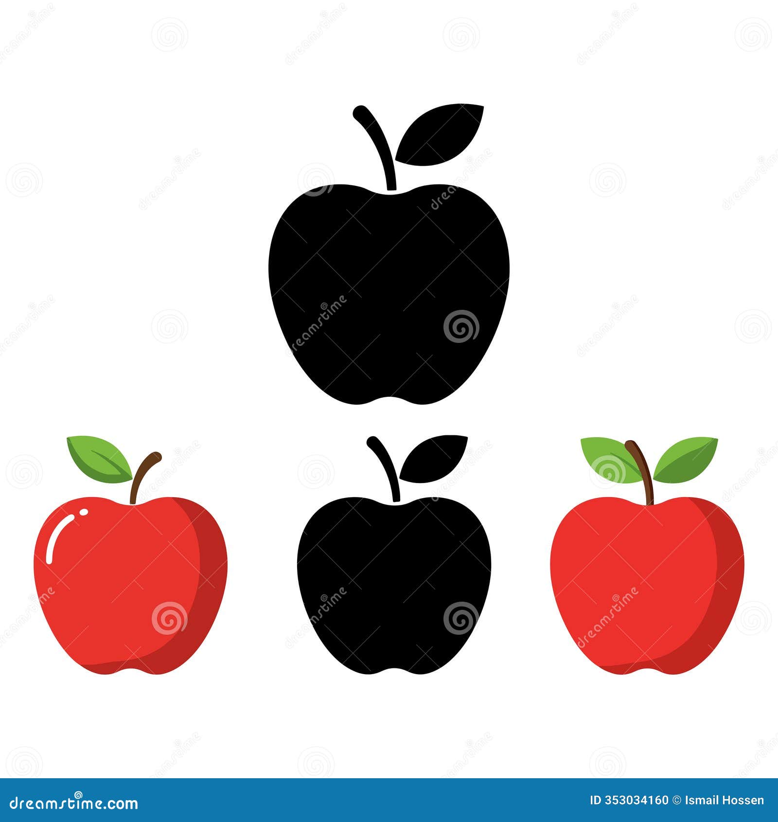 Exclusive Bundle of Apple Vector Art Illustrations on White Background ...