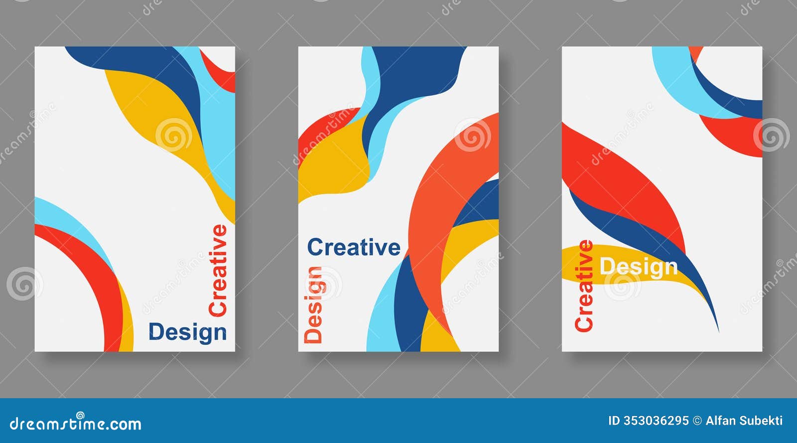 Set of Creative Background Design with Abstract Bright Colors Stock ...