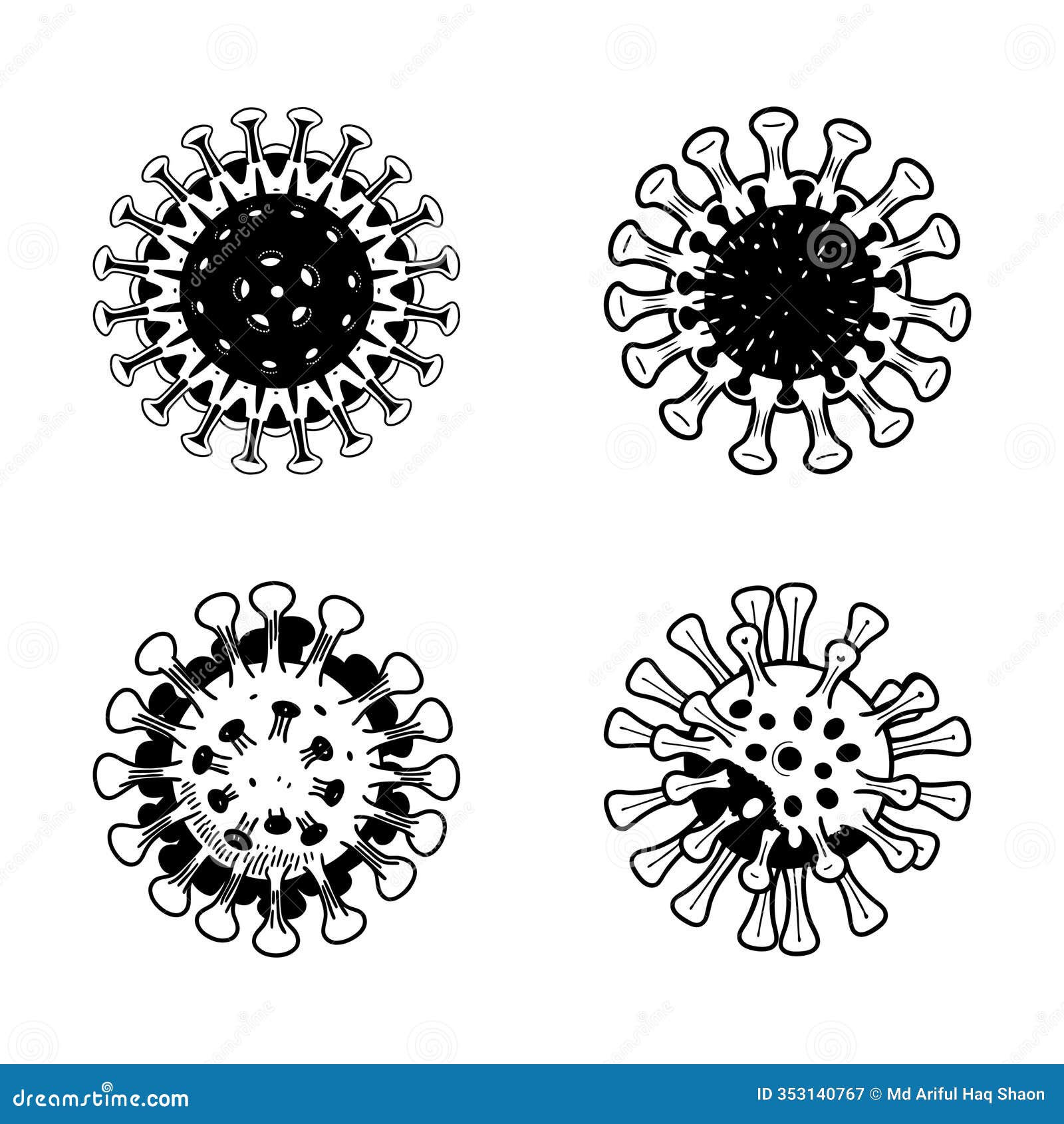 A Collection of Virus Vector Designs Stock Vector - Illustration of ...