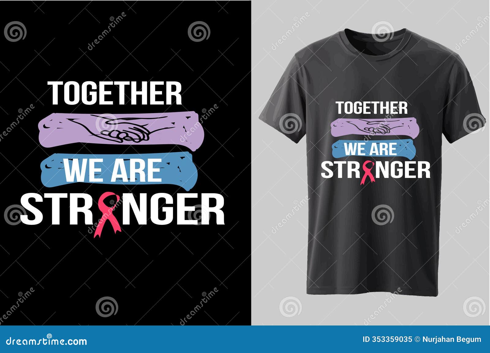 Cancer Awereness T Shirt Design,Together we are Stronger - Awareness T ...