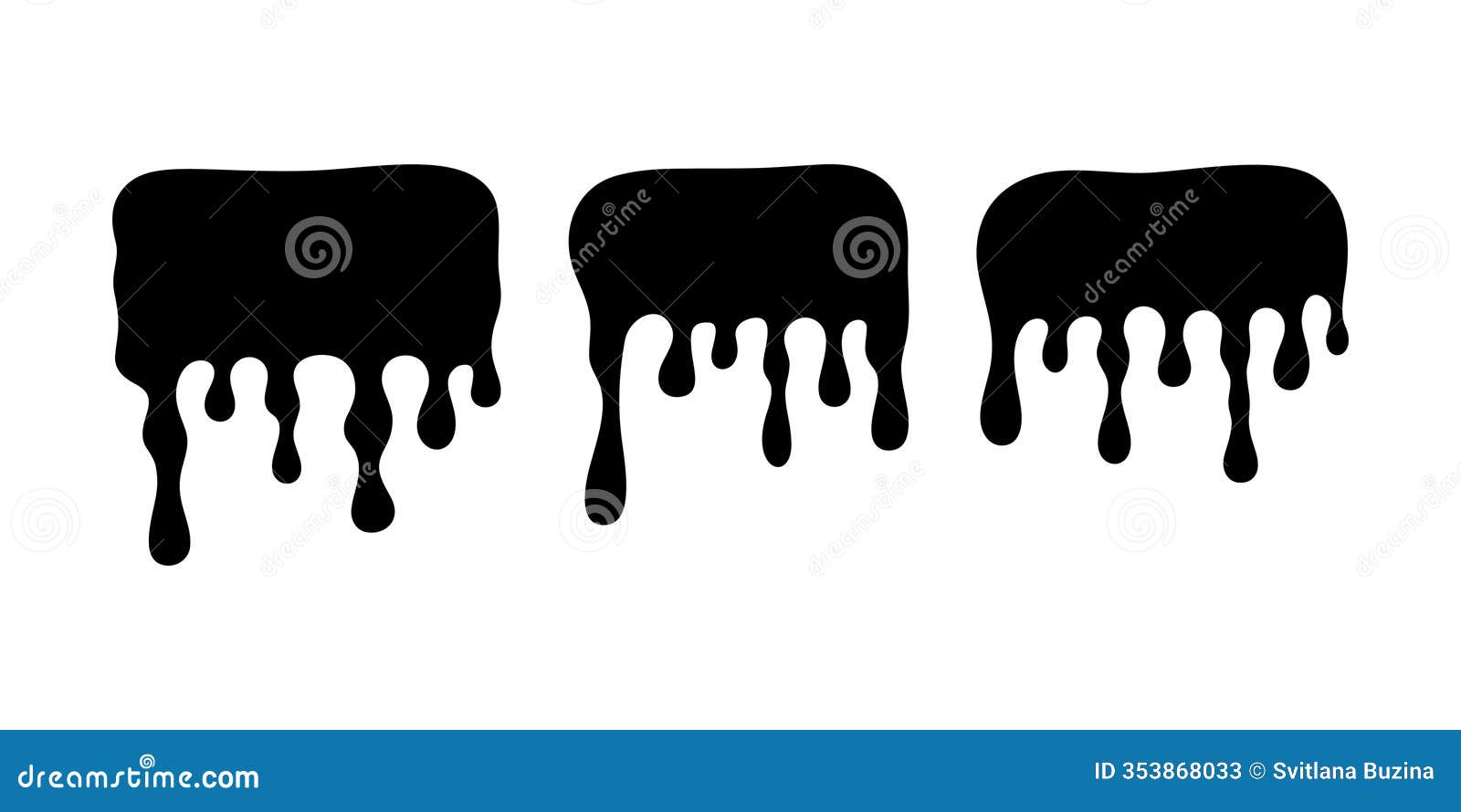 Set Of Irregular Organic Shapes, Deformated Blobs, Liquid Ink Spots ...