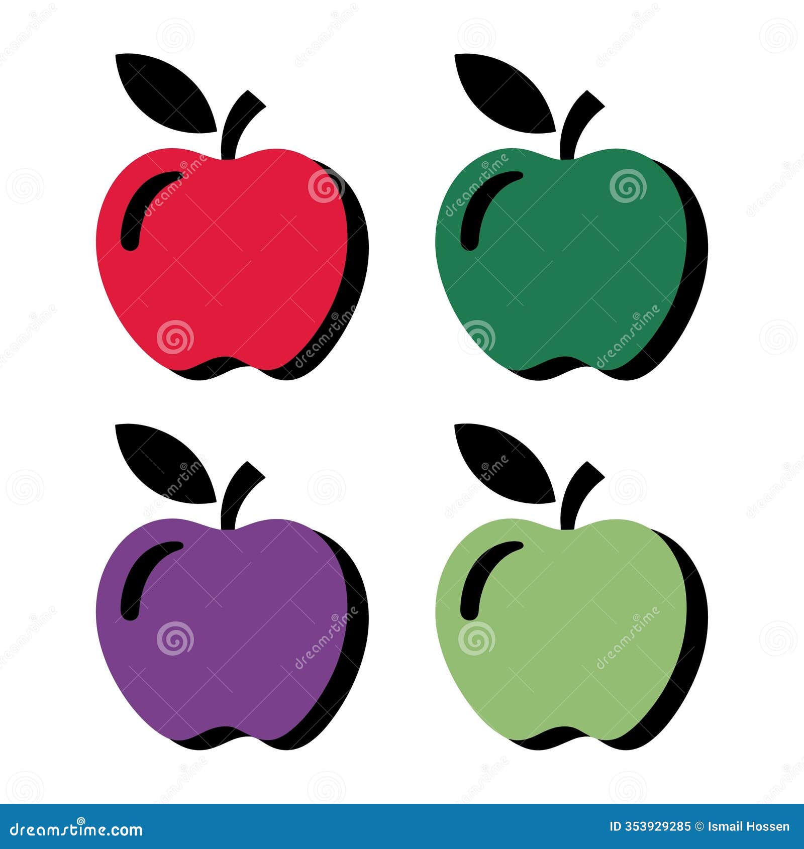 Exclusive Bundle of Apple Vector Art Illustrations on White Background ...