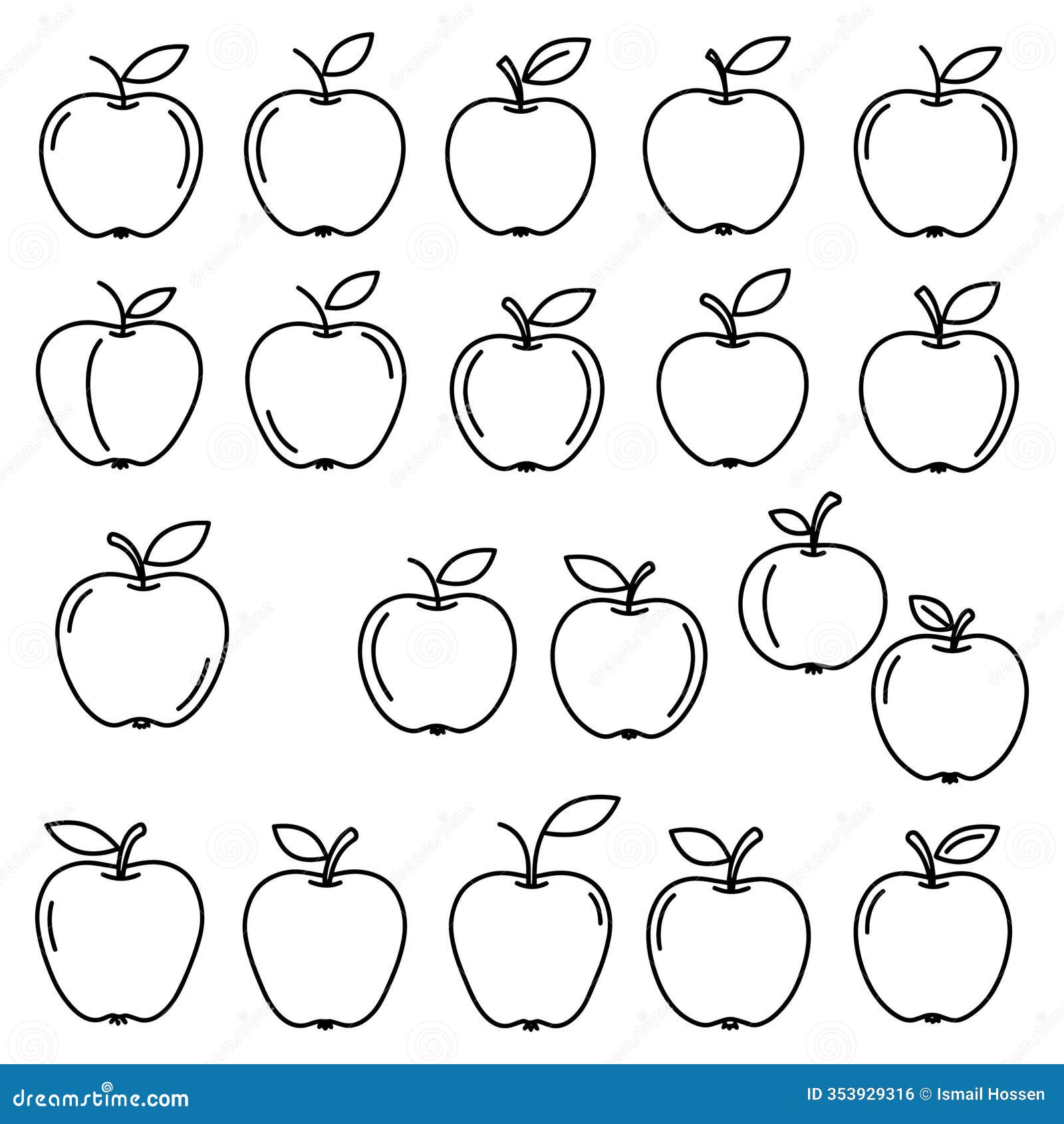 Exclusive Bundle of Apple Vector Art Illustrations on White Background ...