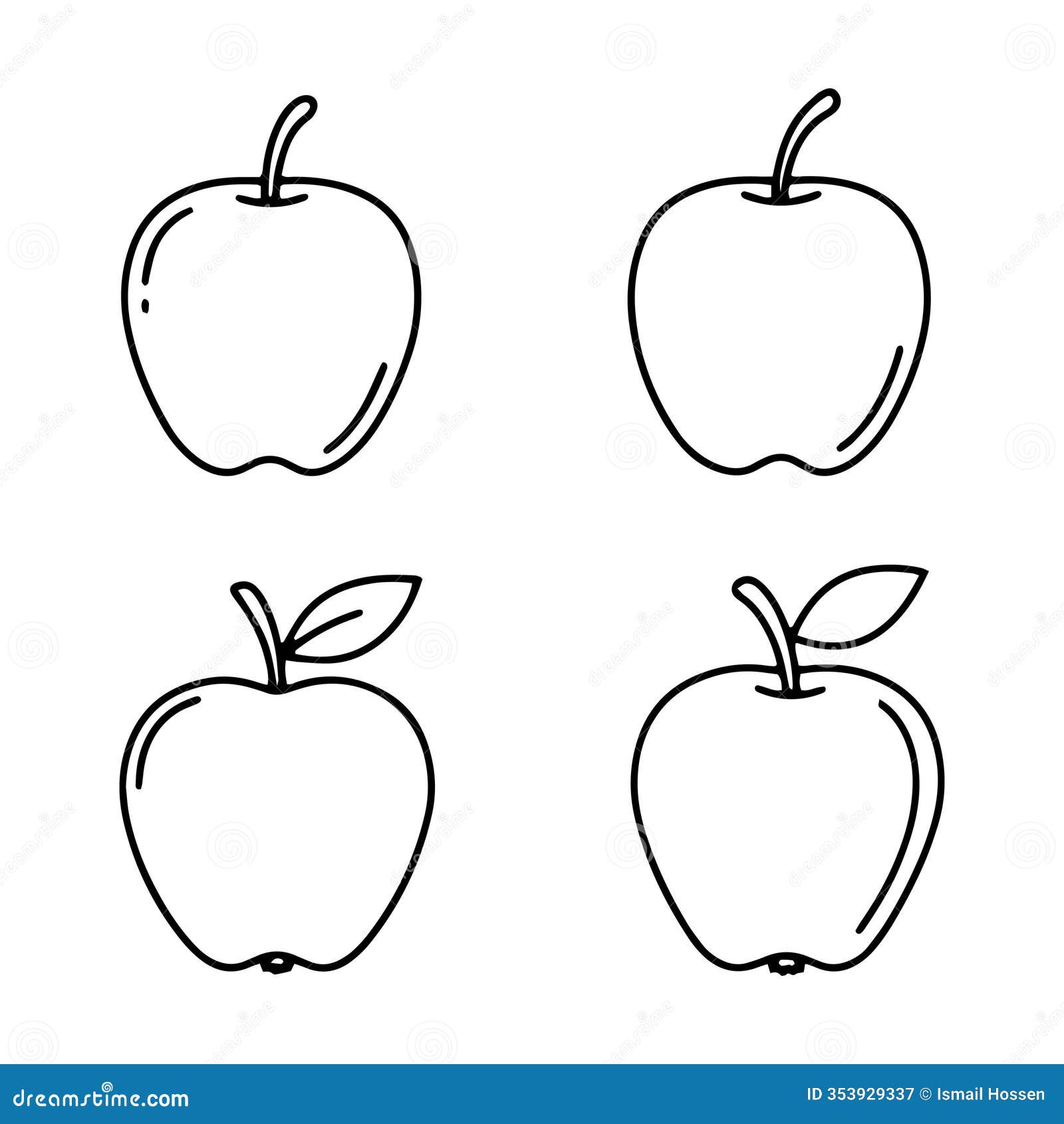 Exclusive Bundle of Apple Vector Art Illustrations on White Background ...