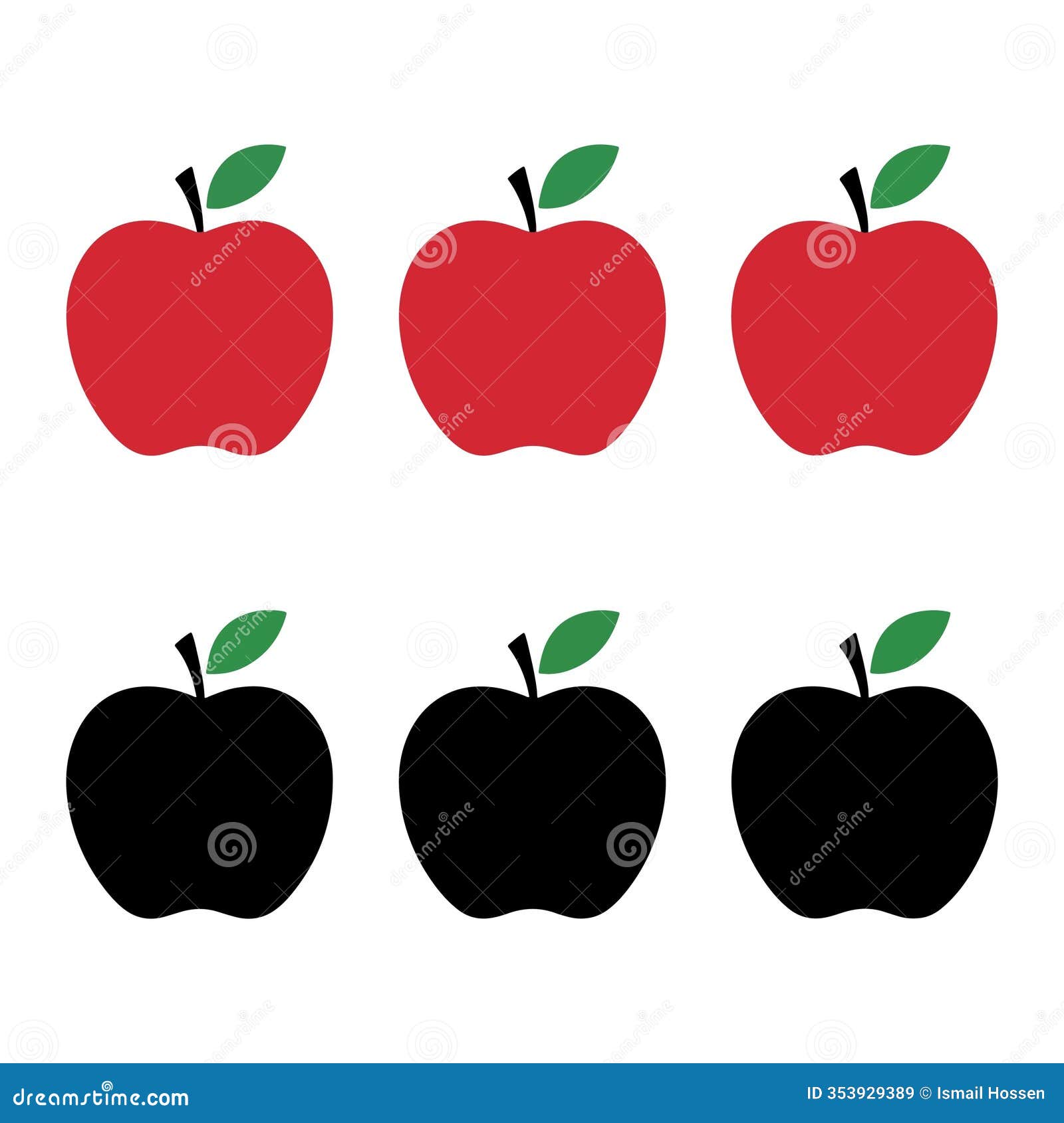 Exclusive Bundle of Apple Vector Art Illustrations on White Background ...