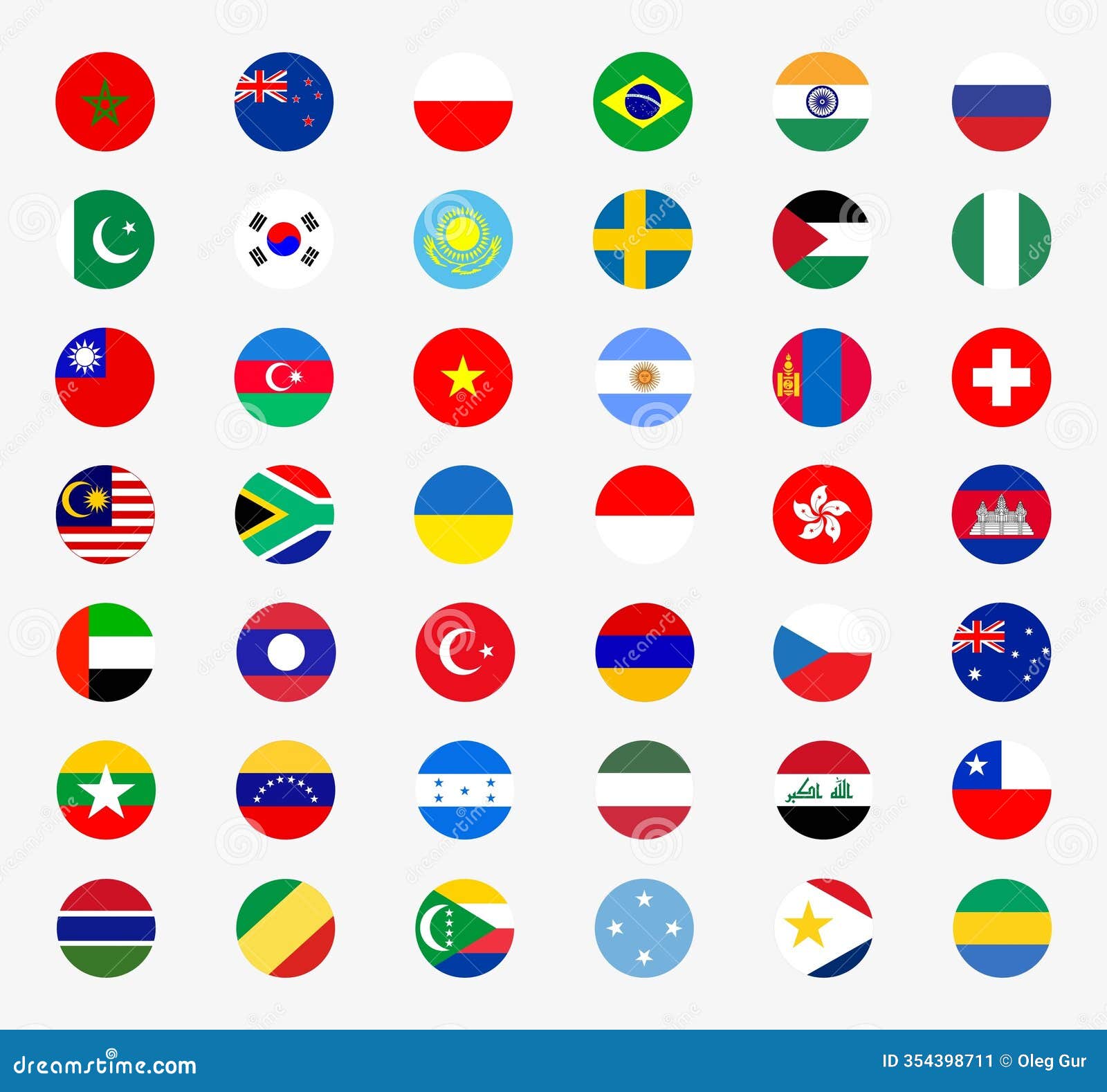 National Flags in Circle Shape. National Flags Set. World Flags Stock ...