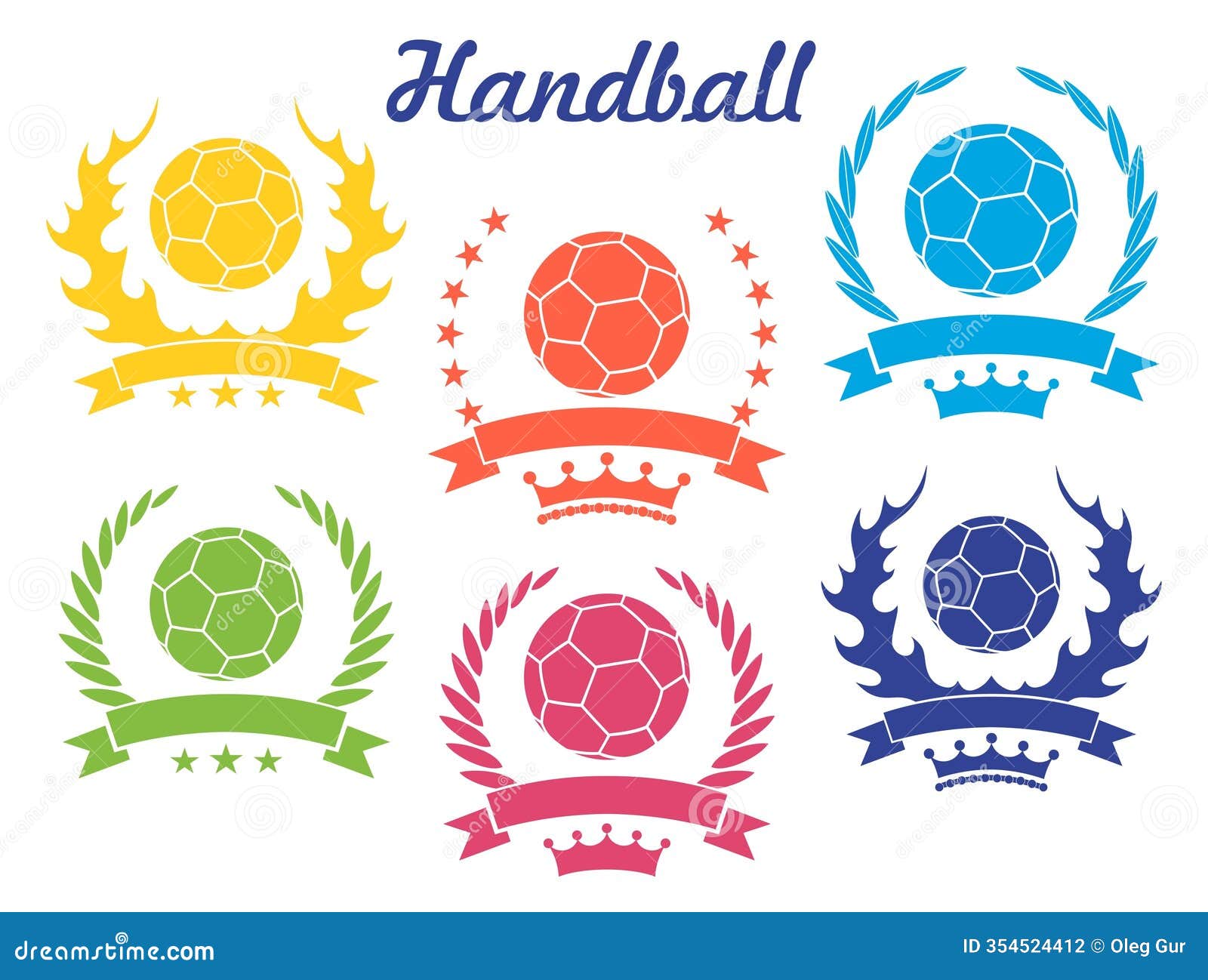 Handball Logo Design Template Cartoon Vector | CartoonDealer.com #149113925