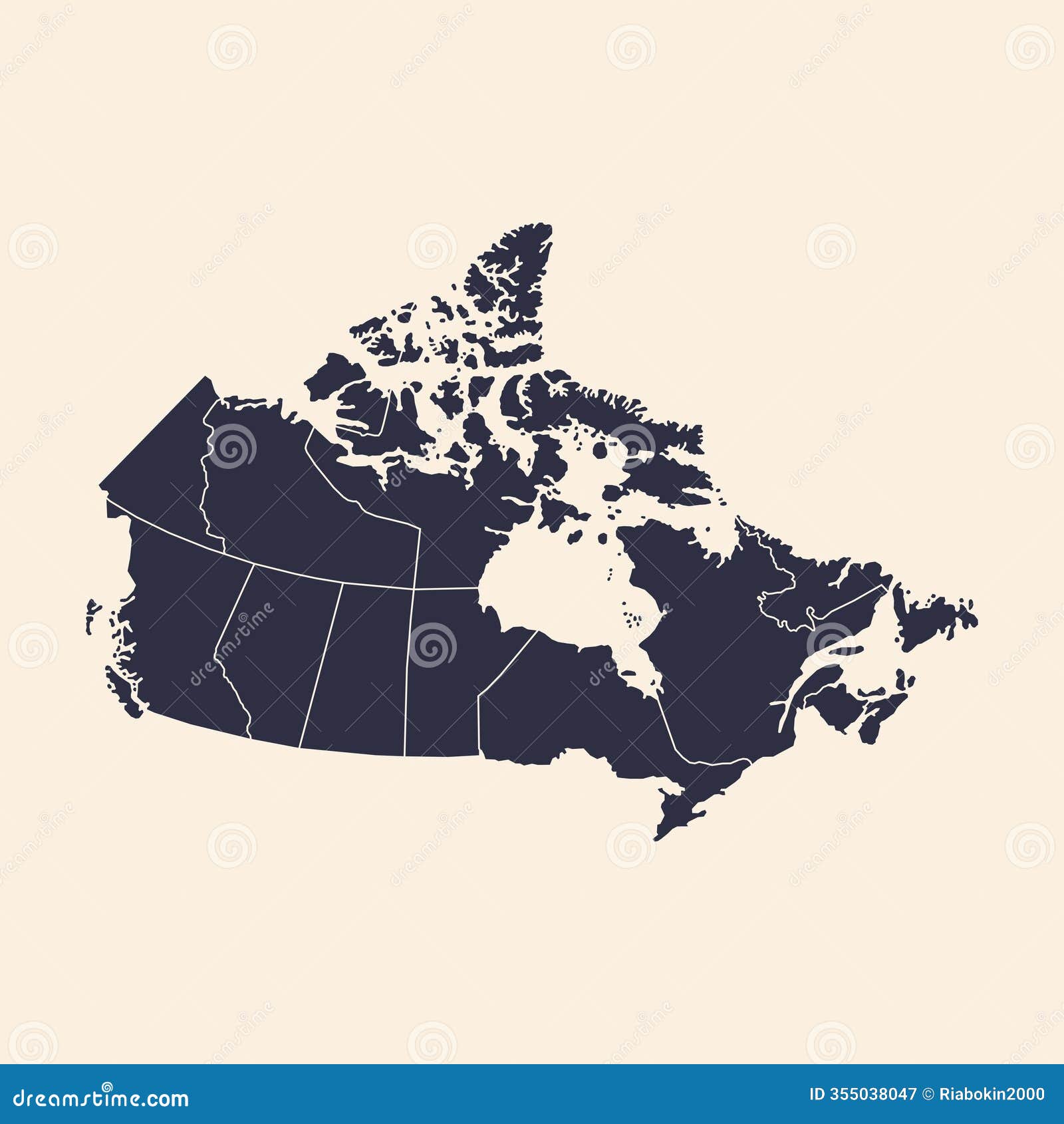 Vector Map of Canada Highly Detailed Stock Illustration - Illustration ...