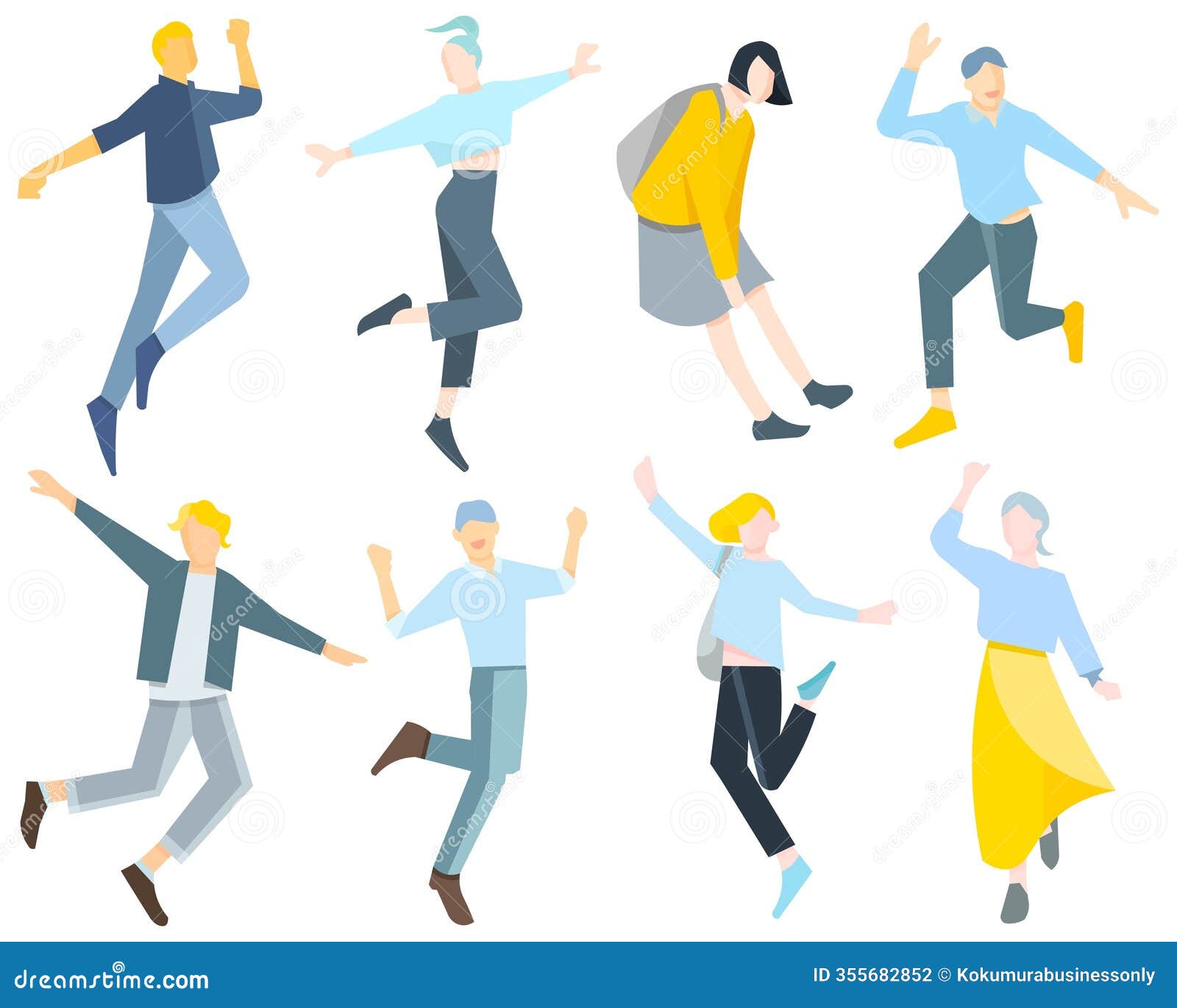 Active People -male and Female Icons Set Vector Illustration Stock ...