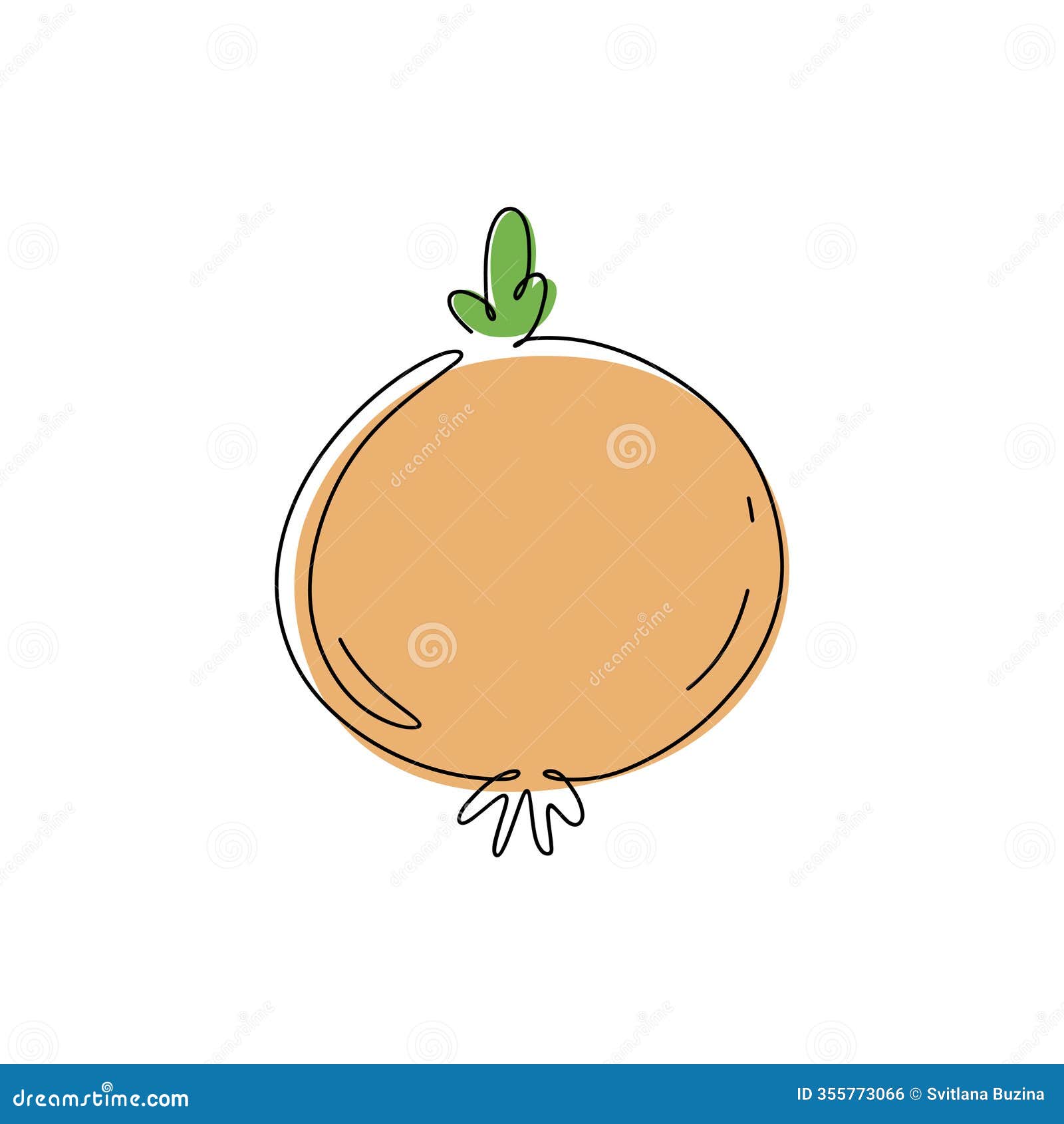 Onion Color Illustration, Hand-drawn in One Continuous Line, Isolated ...
