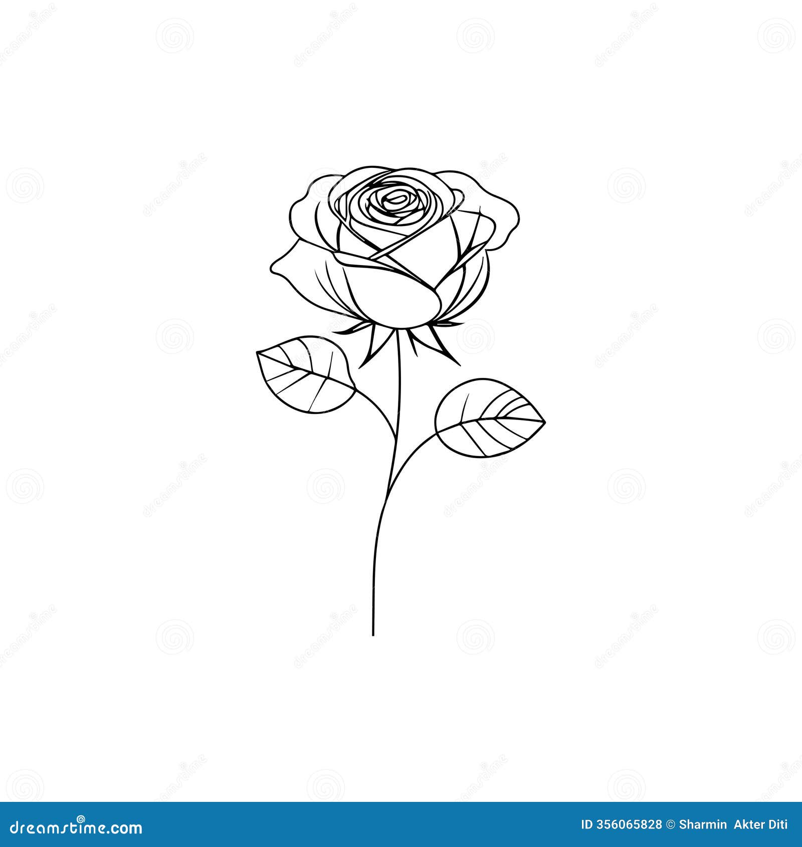 Continuous One Simple Single Abstract Line Drawing of Rose Flower Icon ...