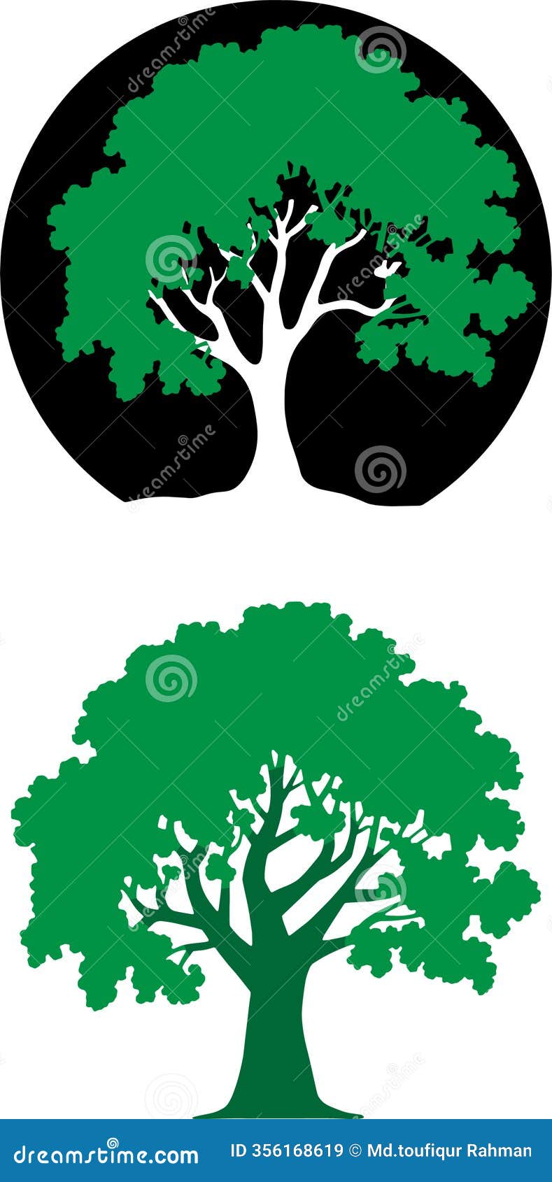 Artistic Green Tree Print for Home Walls, Vector Tree Graphic for ...