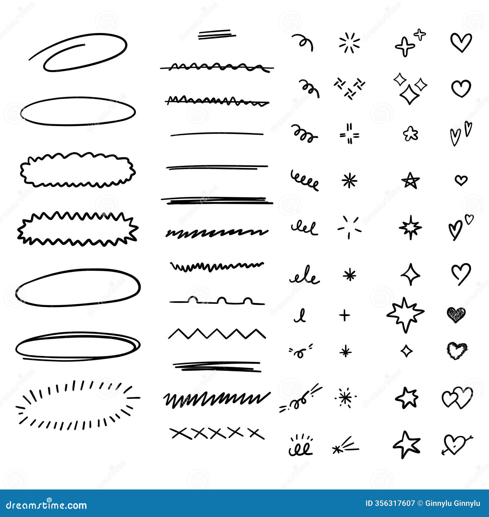 Sketch Underline, Emphasis, Arrow Shape Set. Hand Drawn Brush Stroke ...