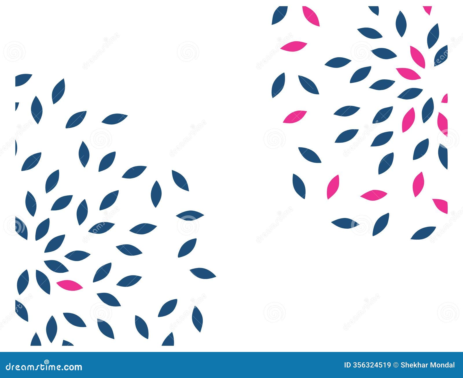 Floral Icon with Abstract Blue and Pink Design. Stock Vector ...