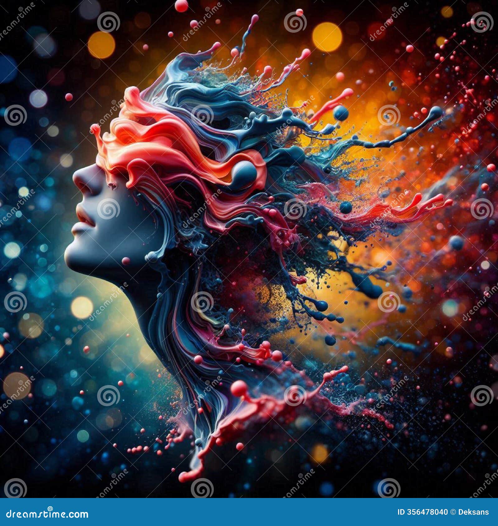 Enchanting Apparition of a Woman S Face Stock Illustration ...