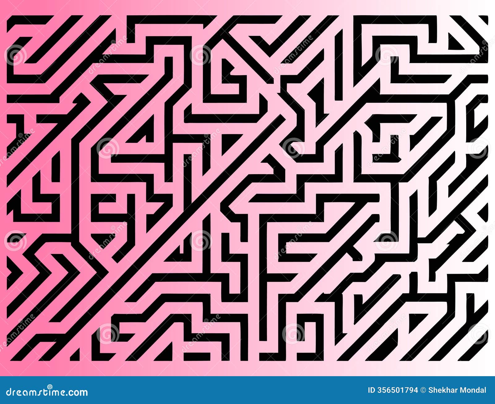 Abstract Maze Pattern Black and Coloring Geometric Icon Vector ...