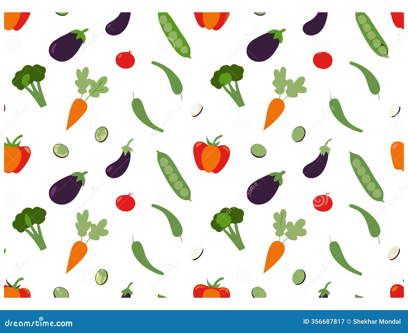 Colorful Vegetable Design Pattern Seamless Design Illustration. Stock ...