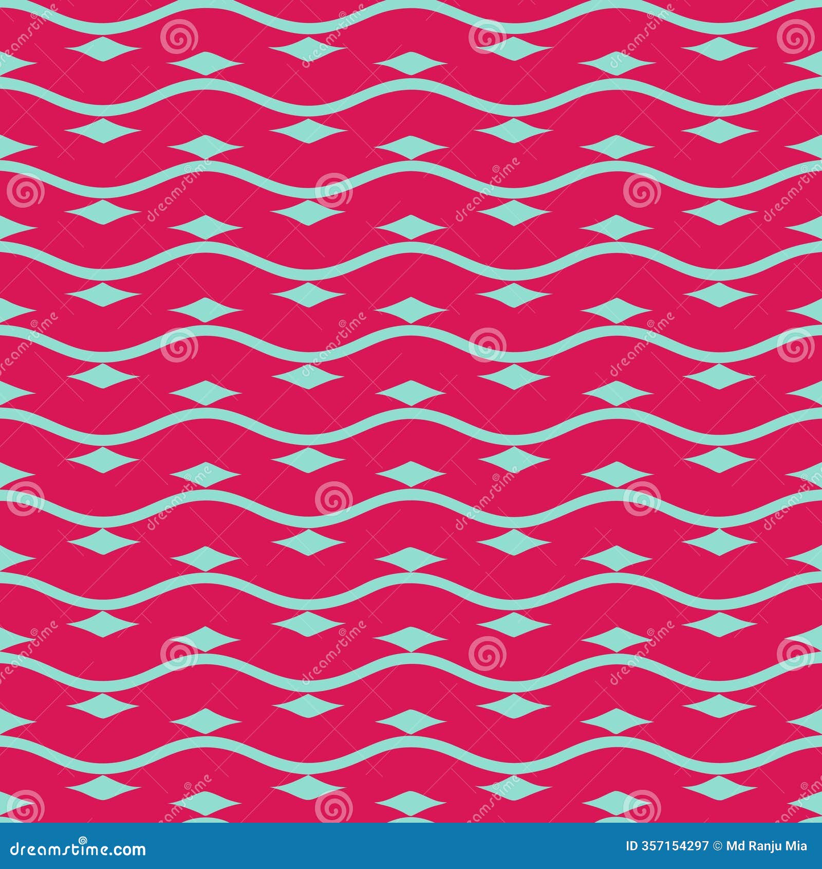 Geometric Curvy Waves Seamless Vector Pattern. Stock Vector ...