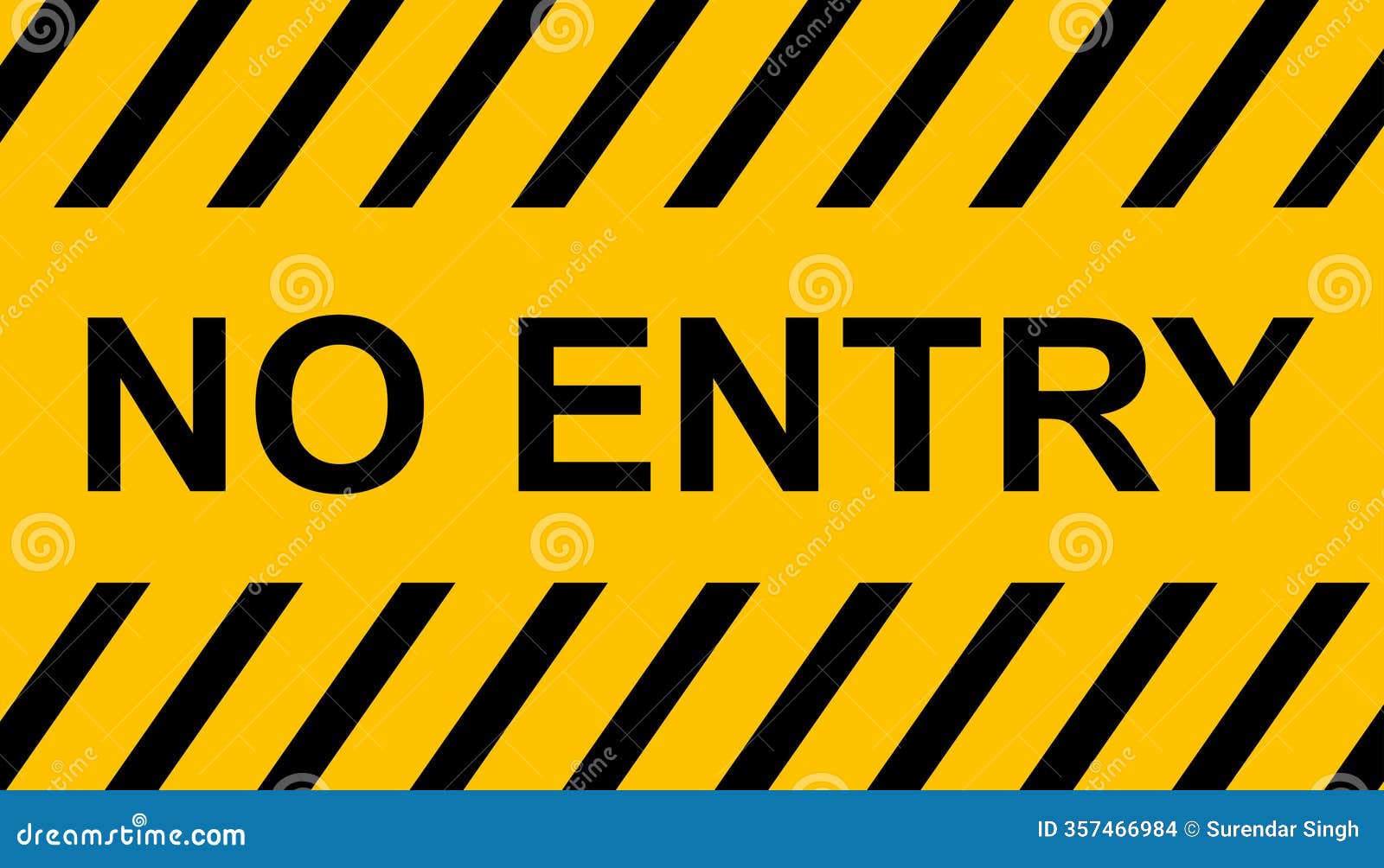 Black And Yellow No Entry Board. Warning Background. Hazard Warning ...