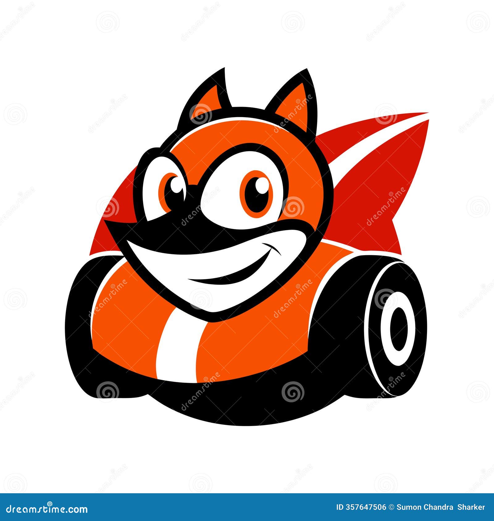 Cartoon Racing Car Mascot Logo with Eyes for Motorsports Stock Vector ...