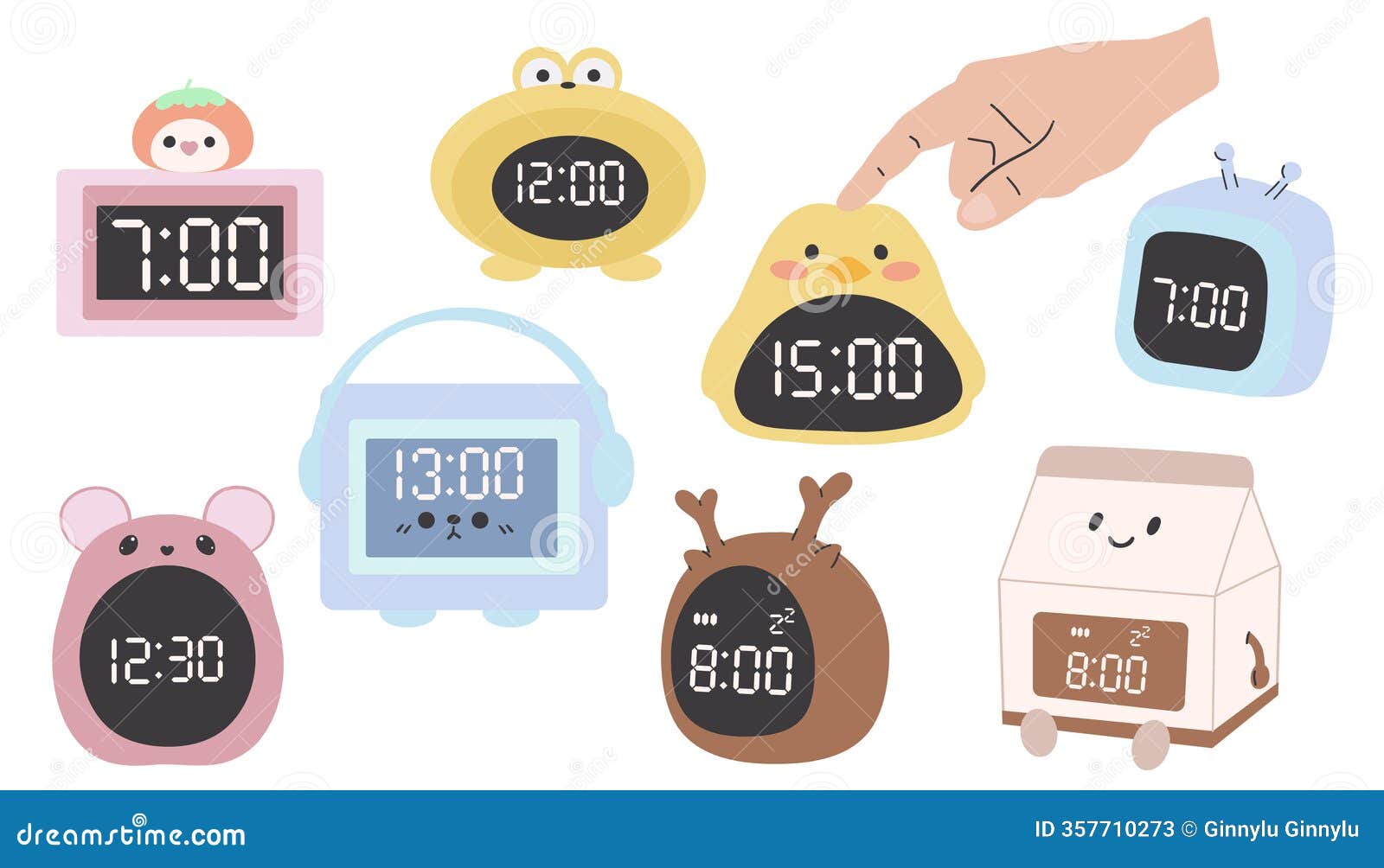 Vector Flat Illustration of a Digital Clock Displaying. Illustration of ...