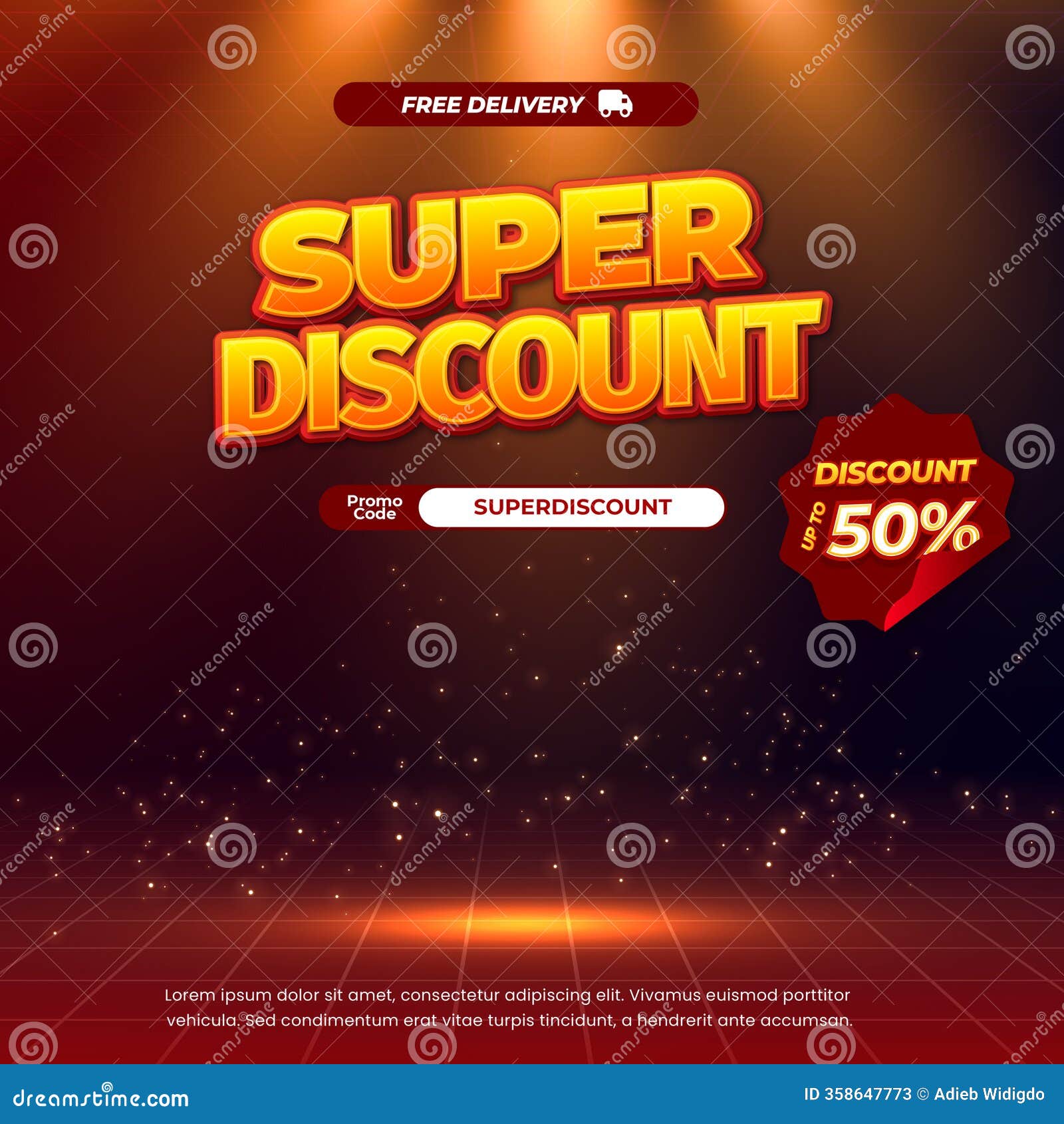 Super Shopping Day Sale Discount Deals with Exclusive Orange Black Gradient Editable Text Effect ...