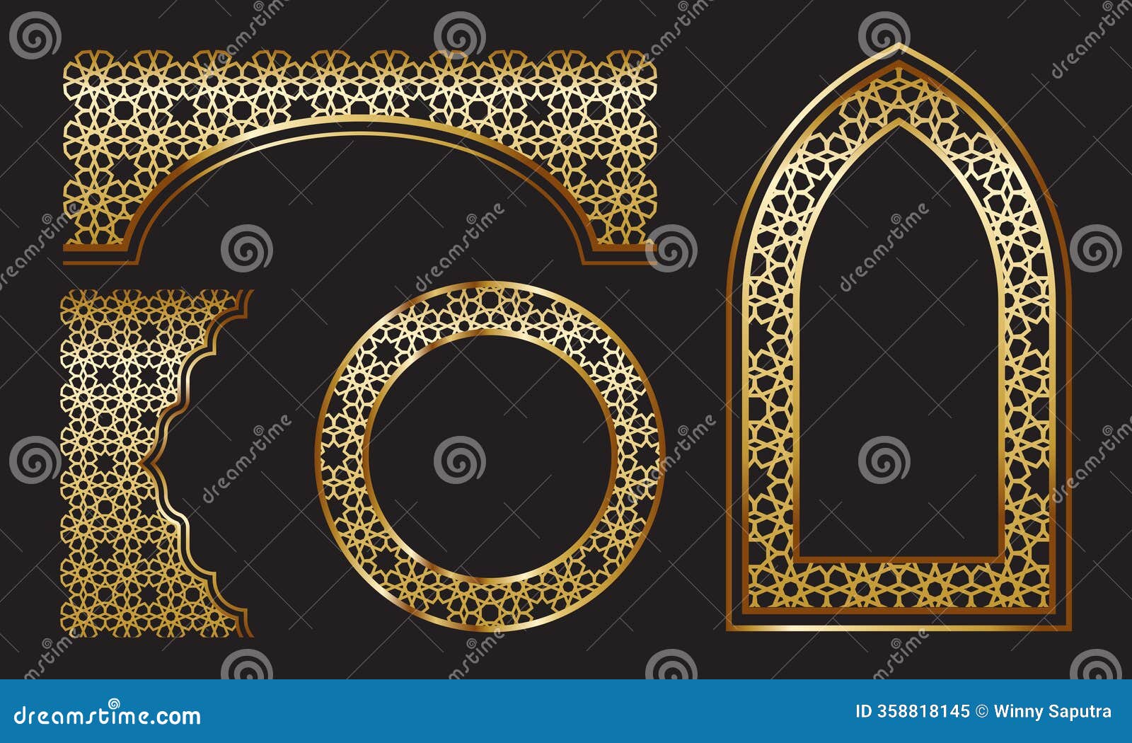 Arch Frame Rectangular Geometric Shape Vector Illustration ...