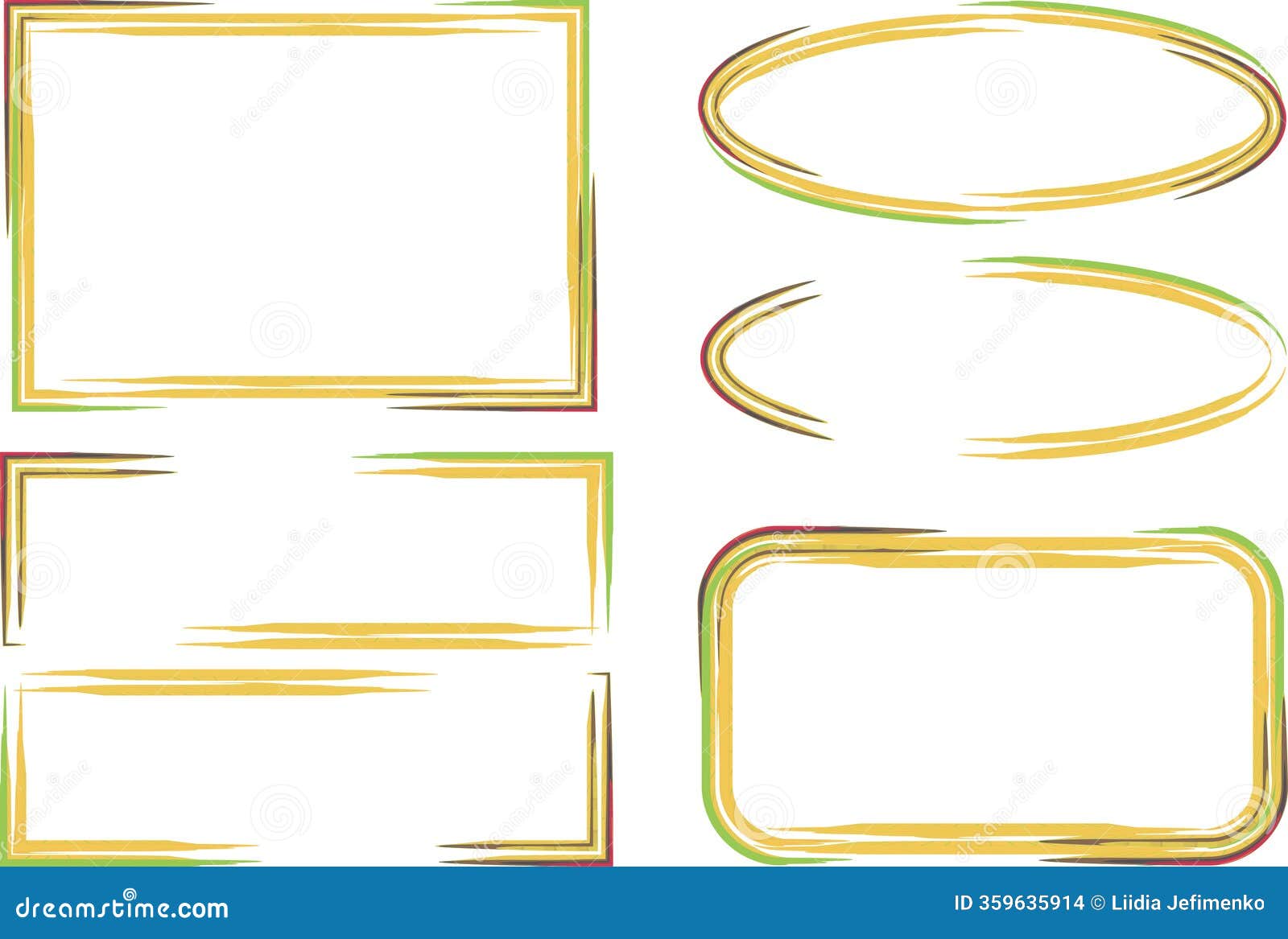 Orange Green Colorful Marker Frames Set Stock Illustration ...