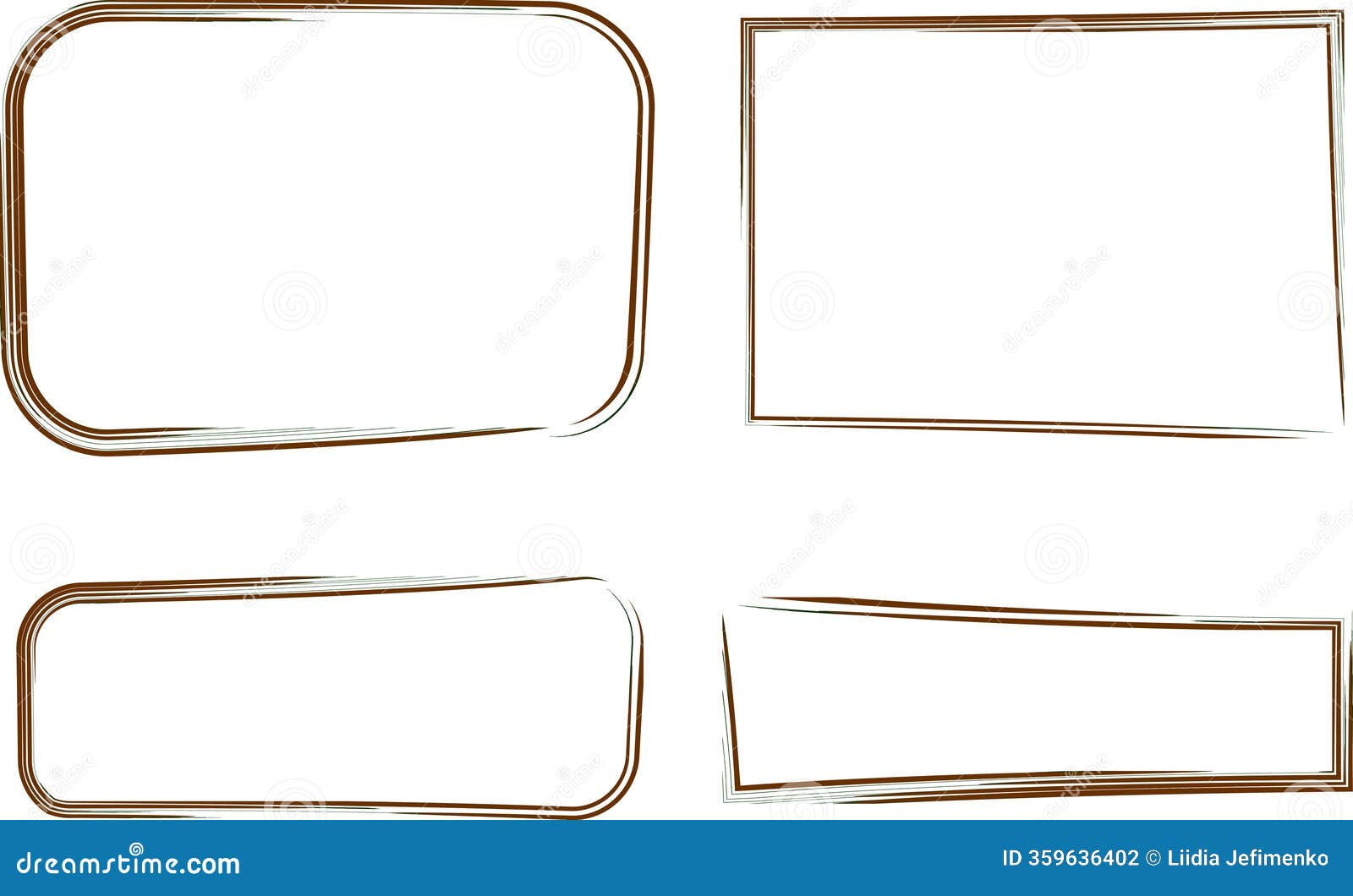 Brown Colored Curved Design Frames Set Stock Illustration ...