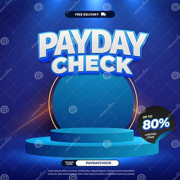 Payday Check Shopping Event Promotion with Discount Offer Square Banner ...