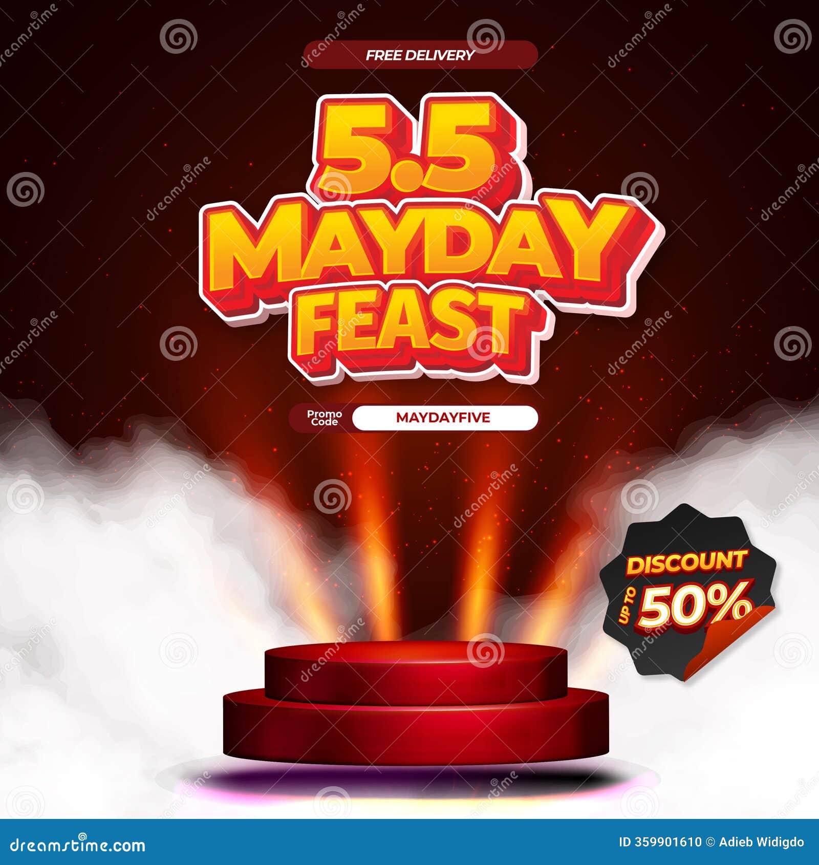 5.5 Mayday Feast Sale Advertising Banner with a Festive Shopping Discount Stock Illustration ...